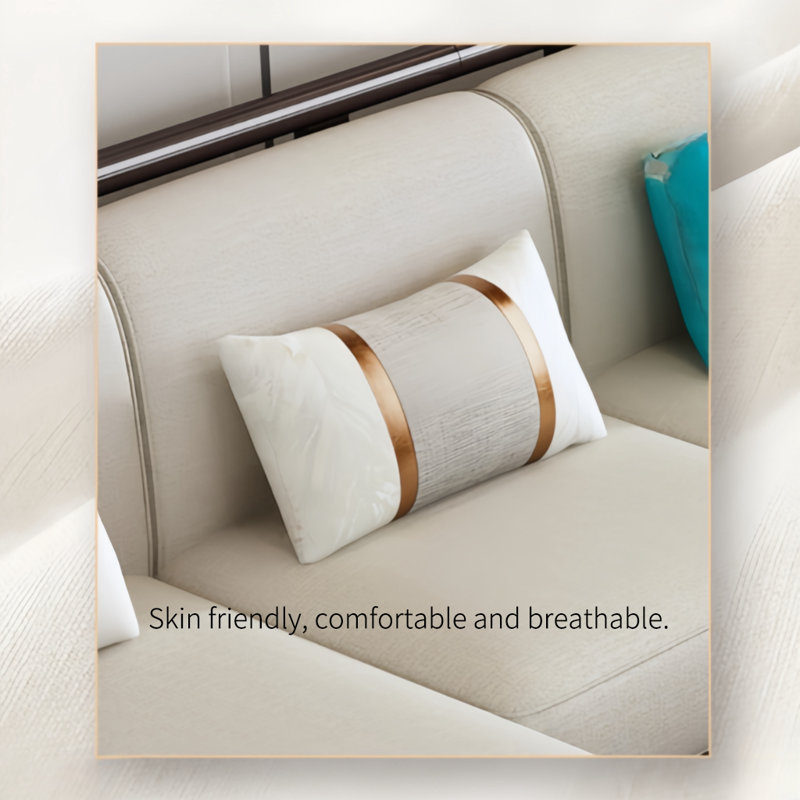 Lifton Modern Chinese solid wood sofa combination 3 - Piece Living Room ...