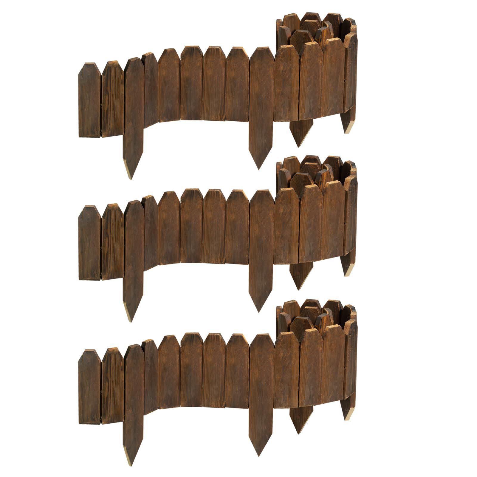 Loon Peak® Wooden Edging Border Decorative Small Picket Panels (3 Pack ...