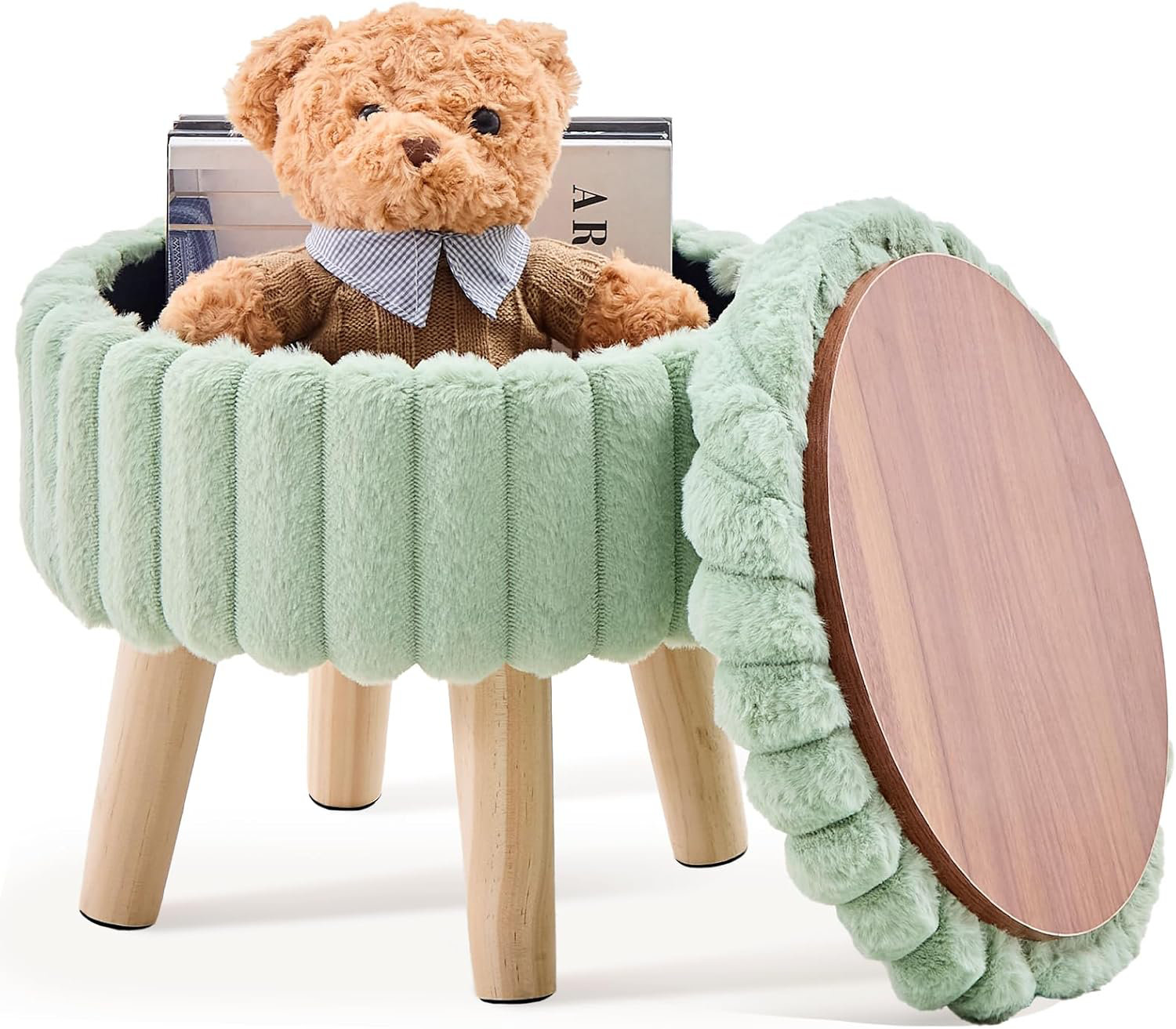 Corrigan Studio® Footstool With Padded Seat, Multifunction Small ...