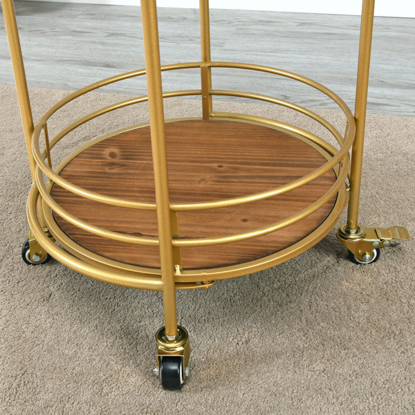 Wrought Studio™ Fawe Joliet Mirrored Bar Cart & Reviews | Wayfair