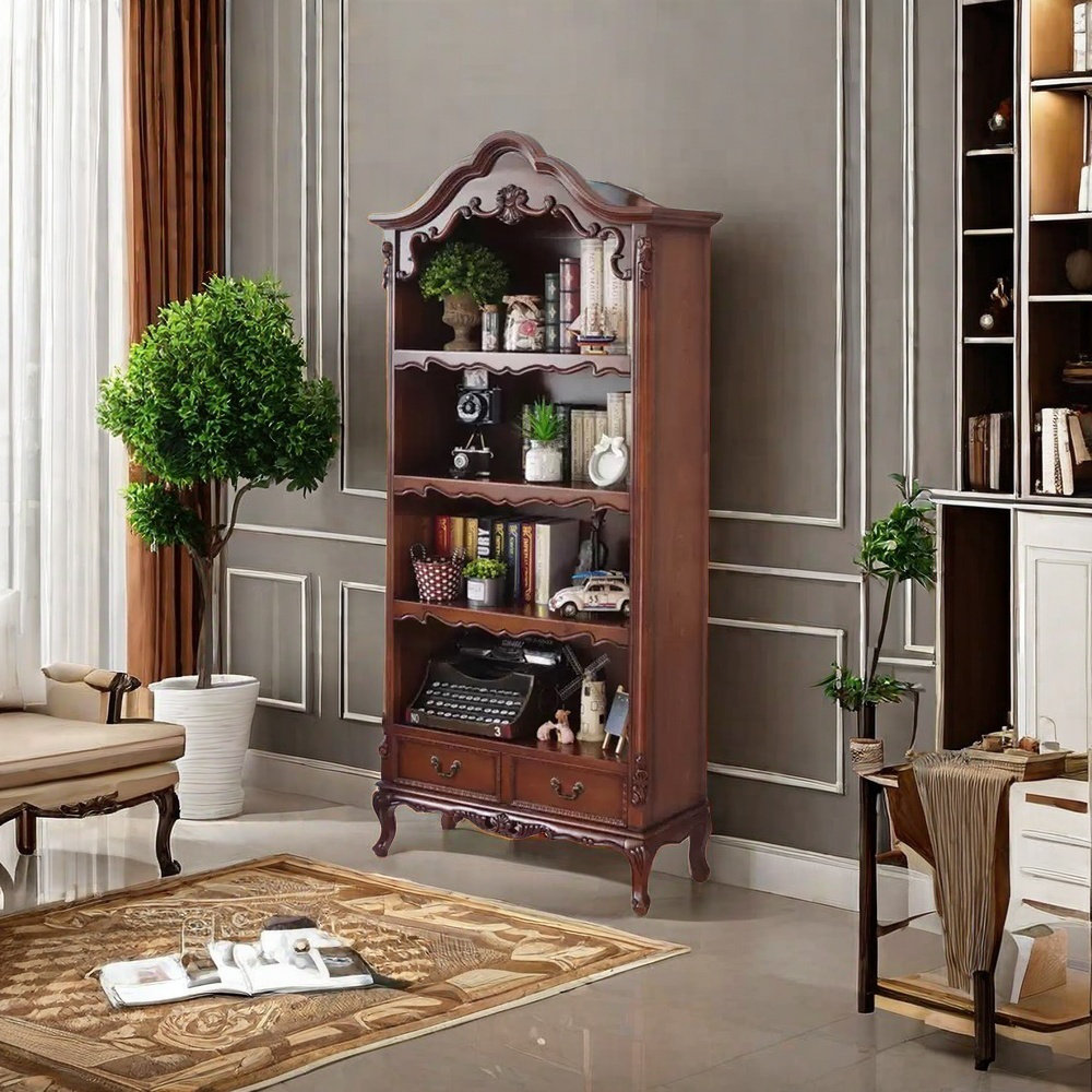 Parttlion European style carved solid wood bookcase | Wayfair