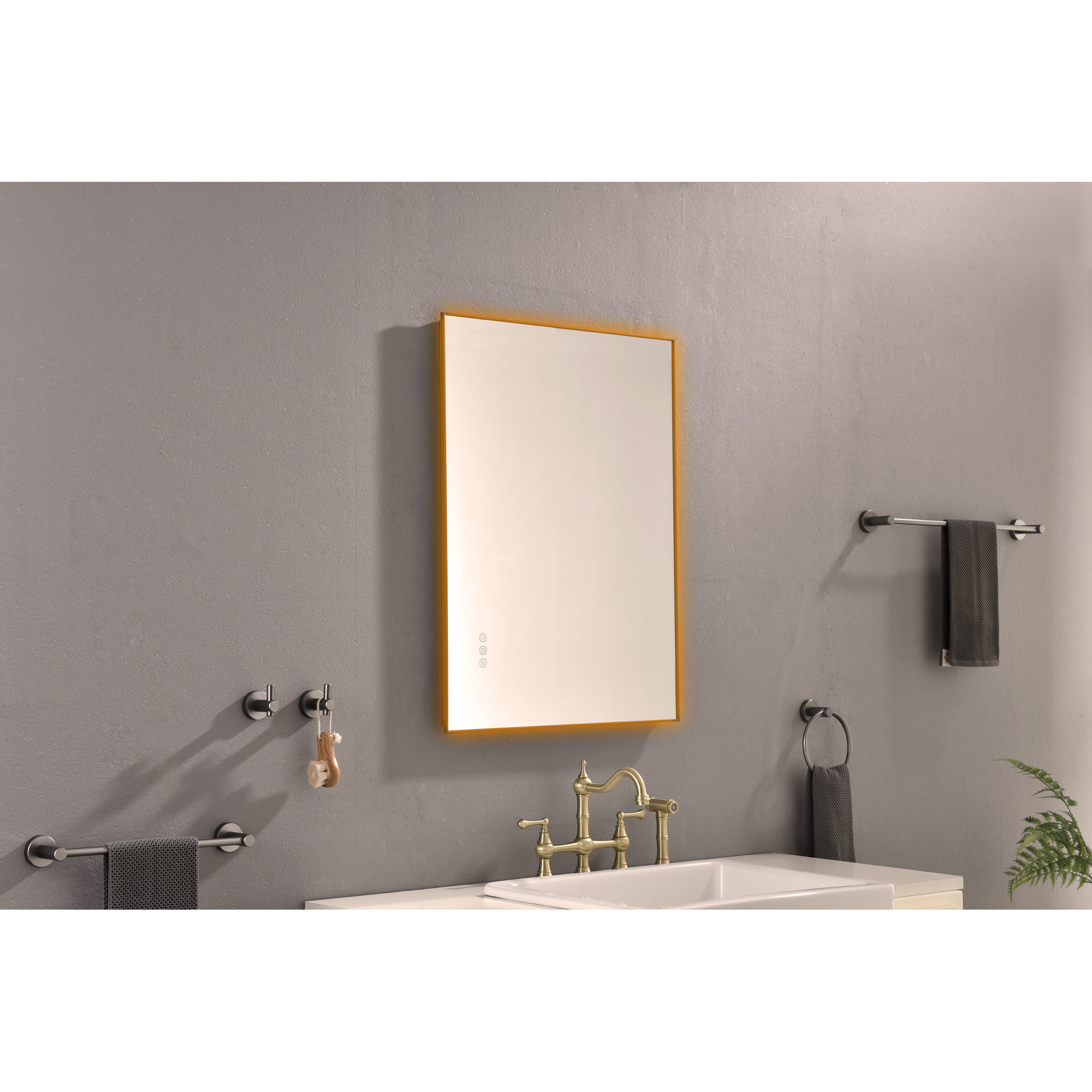 Ivy Bronx 32x 24Inch LED Mirror Bathroom Vanity Mirror with Back Light ...