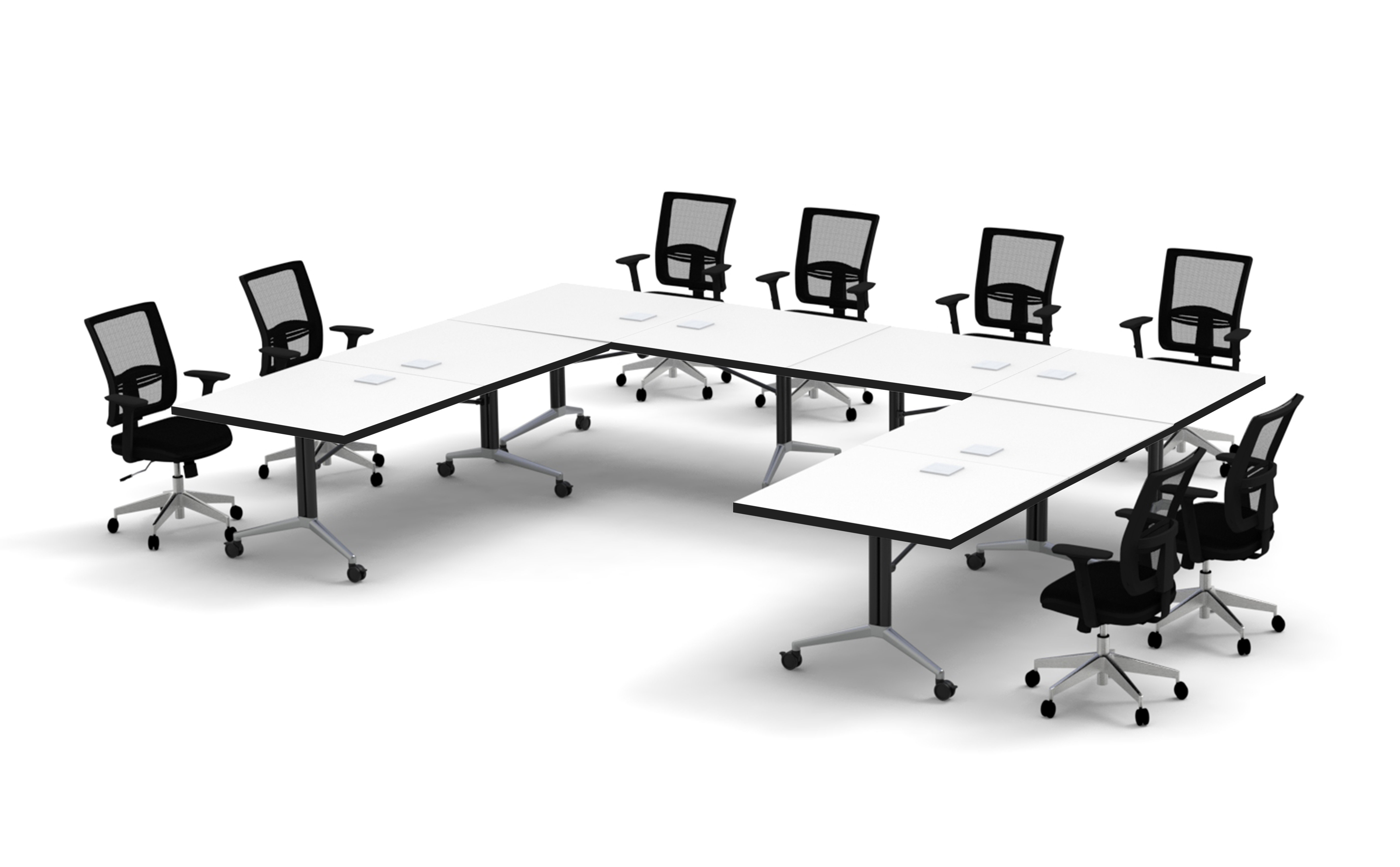 Team Tables Rectangle 8 Person Flip Top 72'' L Modular Training Table ...