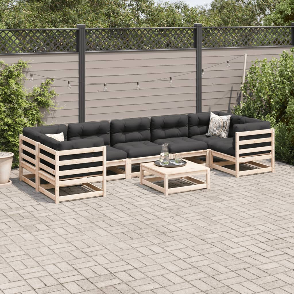 One Allium Way Patio Sofa Set Anthracite Cushions Solid Pine Wood ...