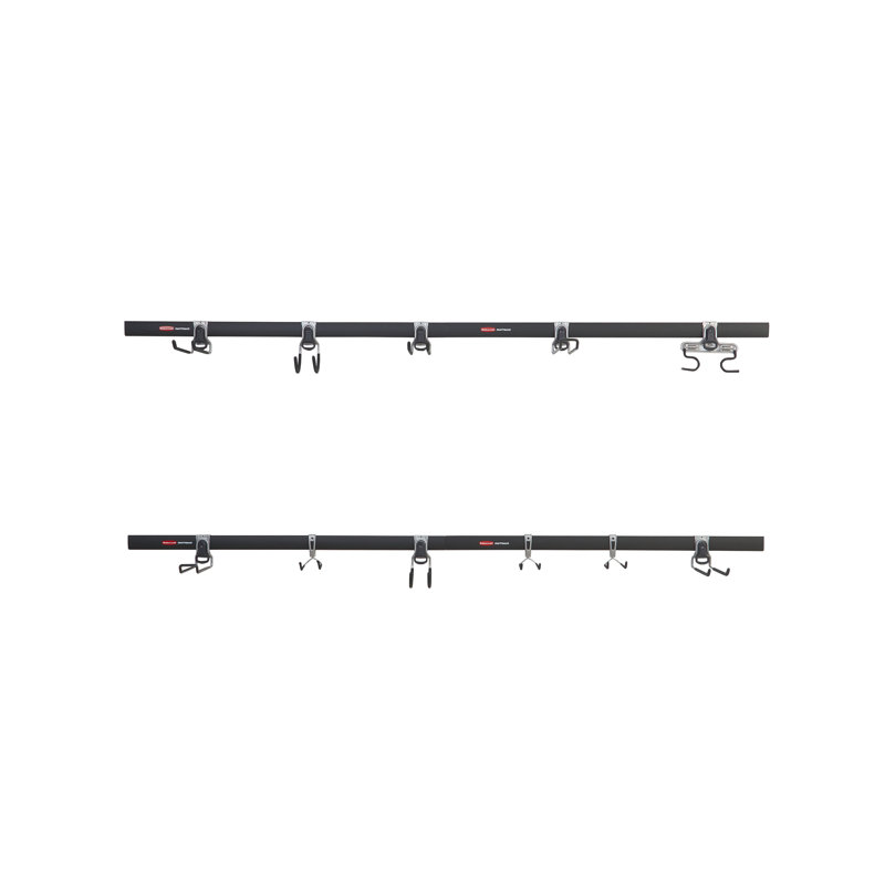 Rubbermaid Garage FastTrack Rail 6-Piece Kit, Black, for Home/Garage ...