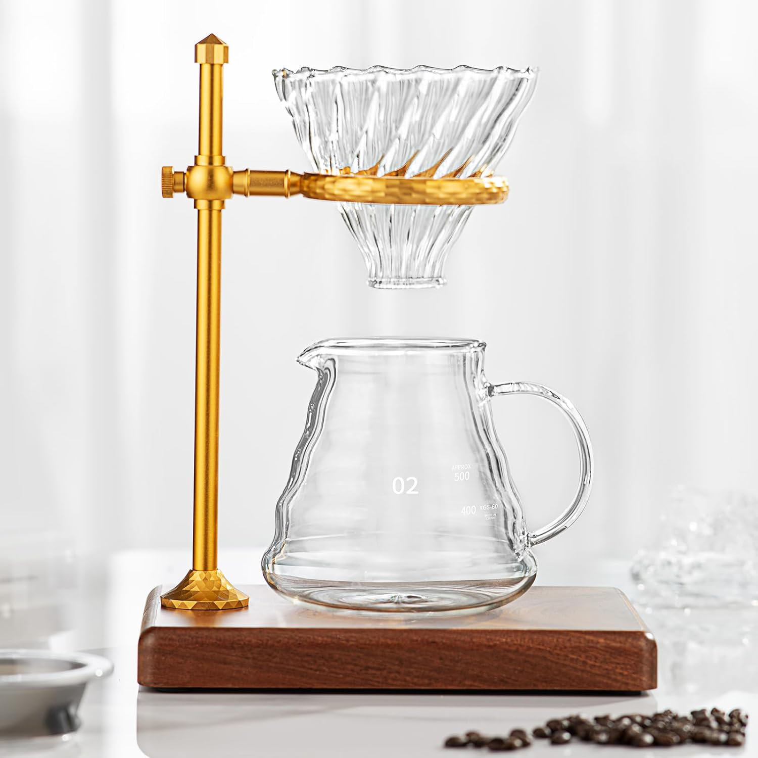 CHUANGWENYI Pour Over Coffee Maker Set ， Glass Coffee Dripper With ...