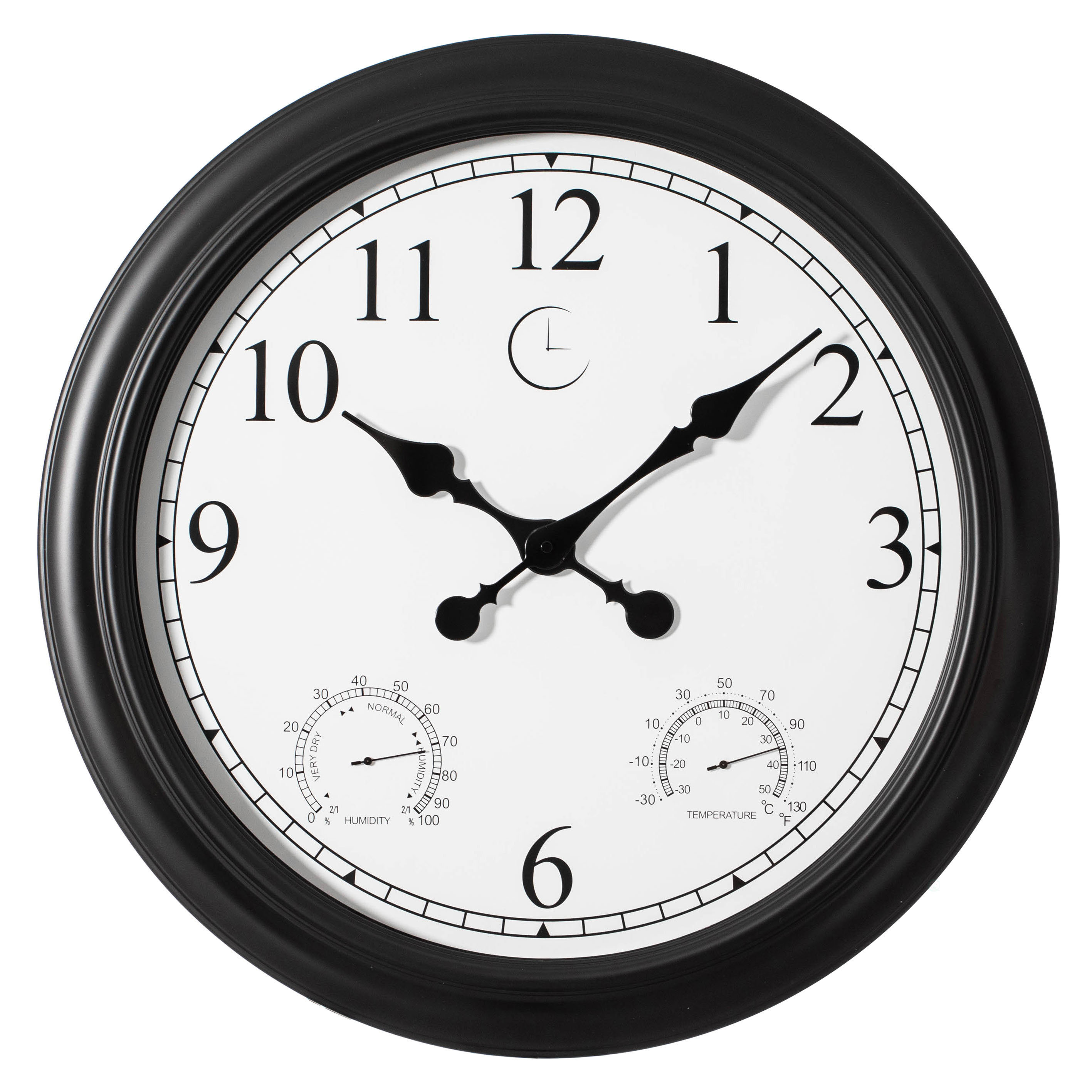 Alcott Hill 24-inch Large Outdoor Wall Clock Thermometer Combo ...