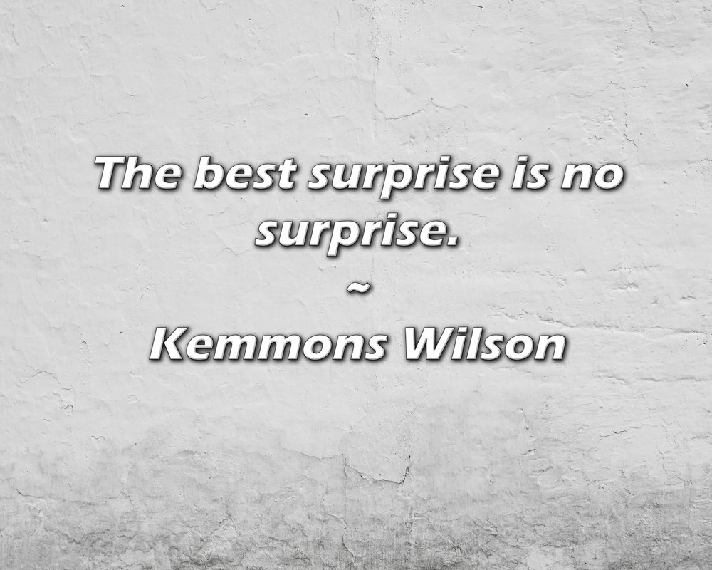 Trinx Kemmons Wilson Quote: The best surprise is no surprise. - Wayfair ...
