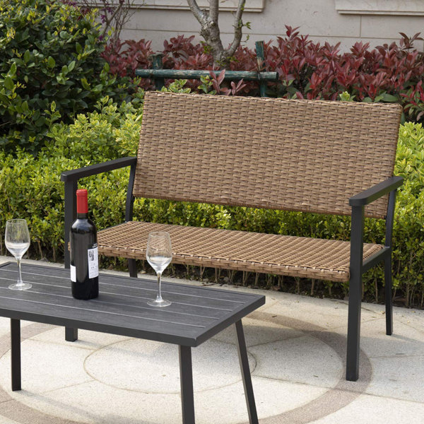 Red Barrel Studio® Utae Wicker Outdoor Bench | Wayfair