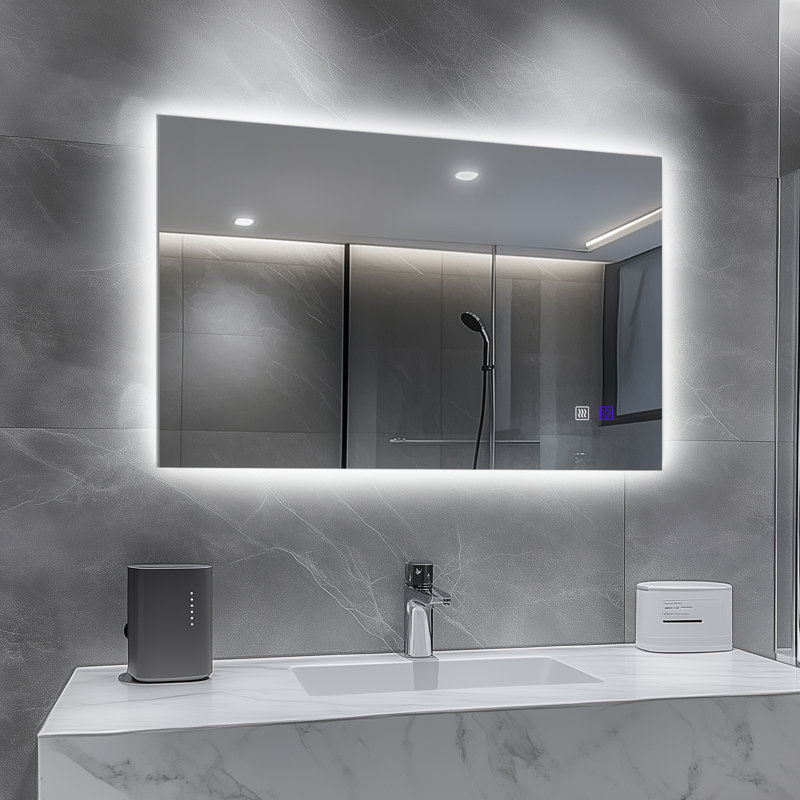 Ivy Bronx Flat LED Wall Mirror | Wayfair