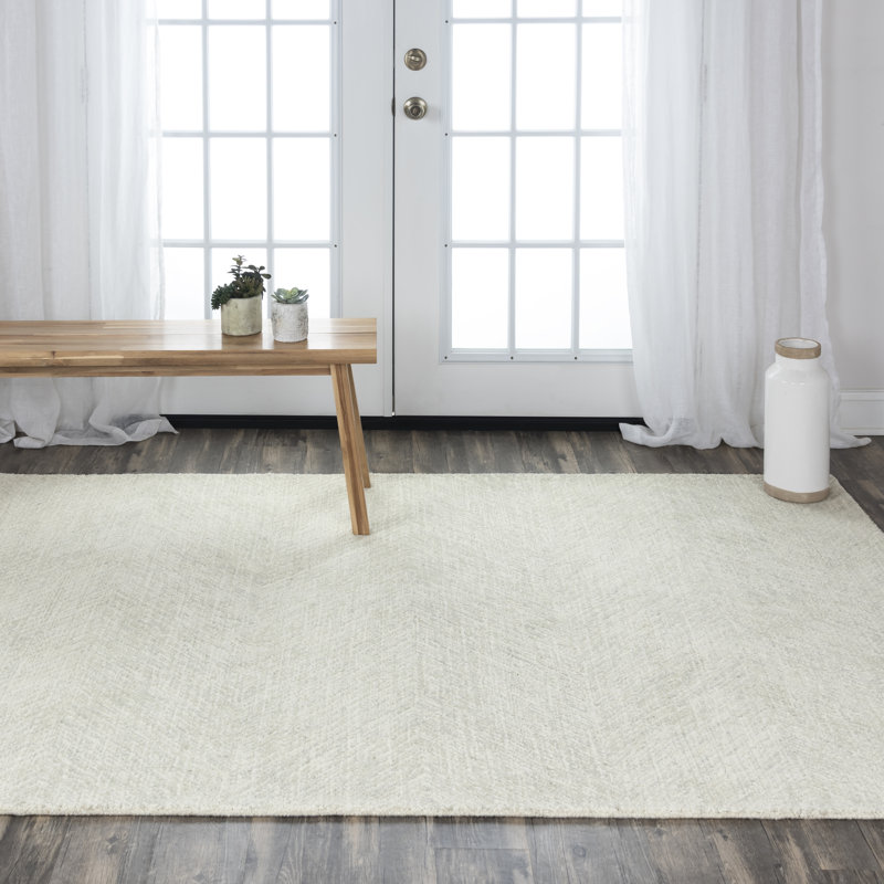 Millwood Pines Morley Handmade Wool Ivory/Gray Rug & Reviews | Wayfair