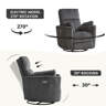 Mercer41 Elegant Swivel Rocker Power Recliner With Customizable ...