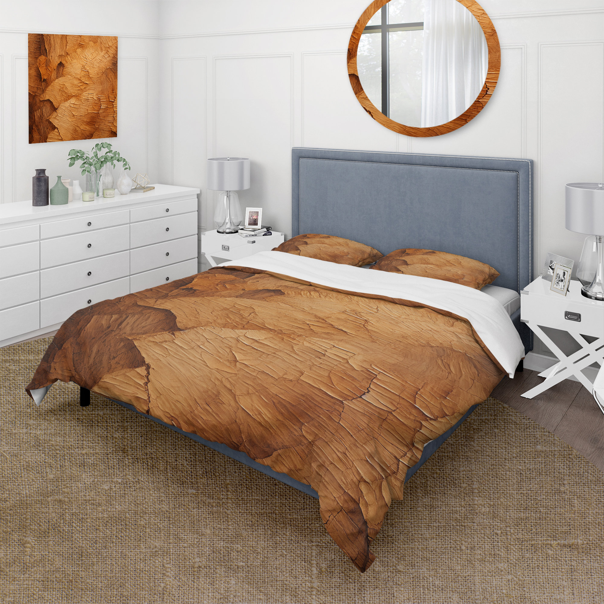 Design Art Brown Tree Bark Essence 1 - Tree Duvet Cover Set | Wayfair