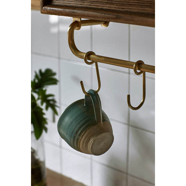 ALOTOFBRASSERA Rustic Solid Brass Kitchen Utensil Rail | Perigold