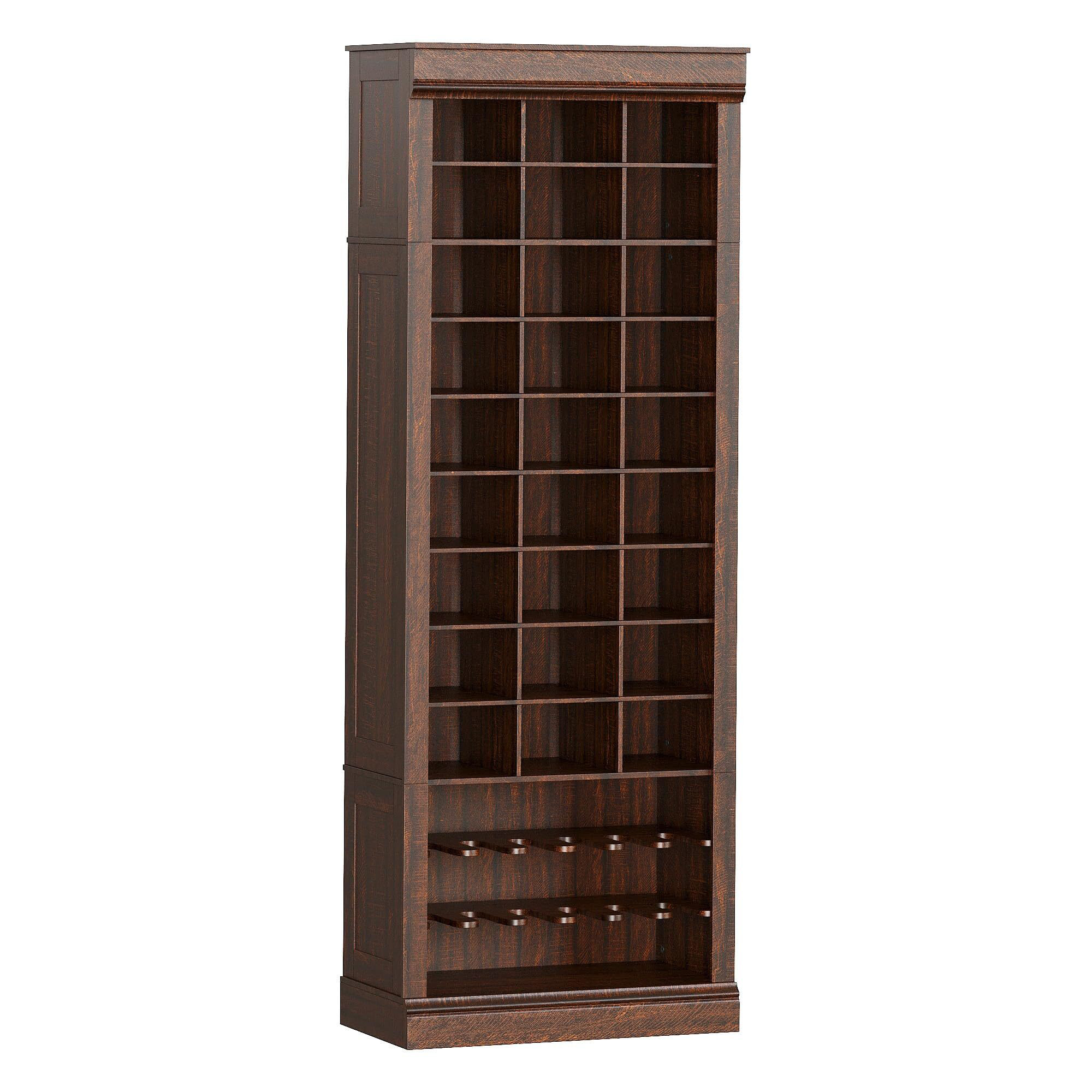 Latitude Run® 10-Tier Shoe Storage Cabinet, Tall Wooden Shoe Rack with ...