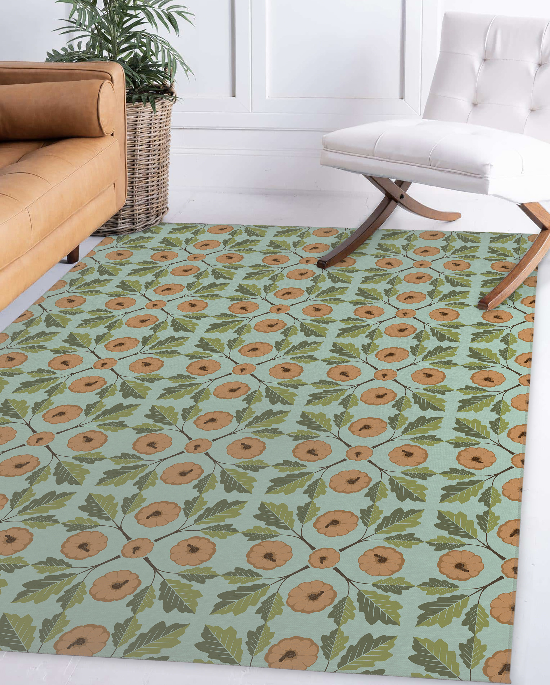 Wildon Home® Alaisa Floral Machine Woven Polyester Area Rug in Green ...