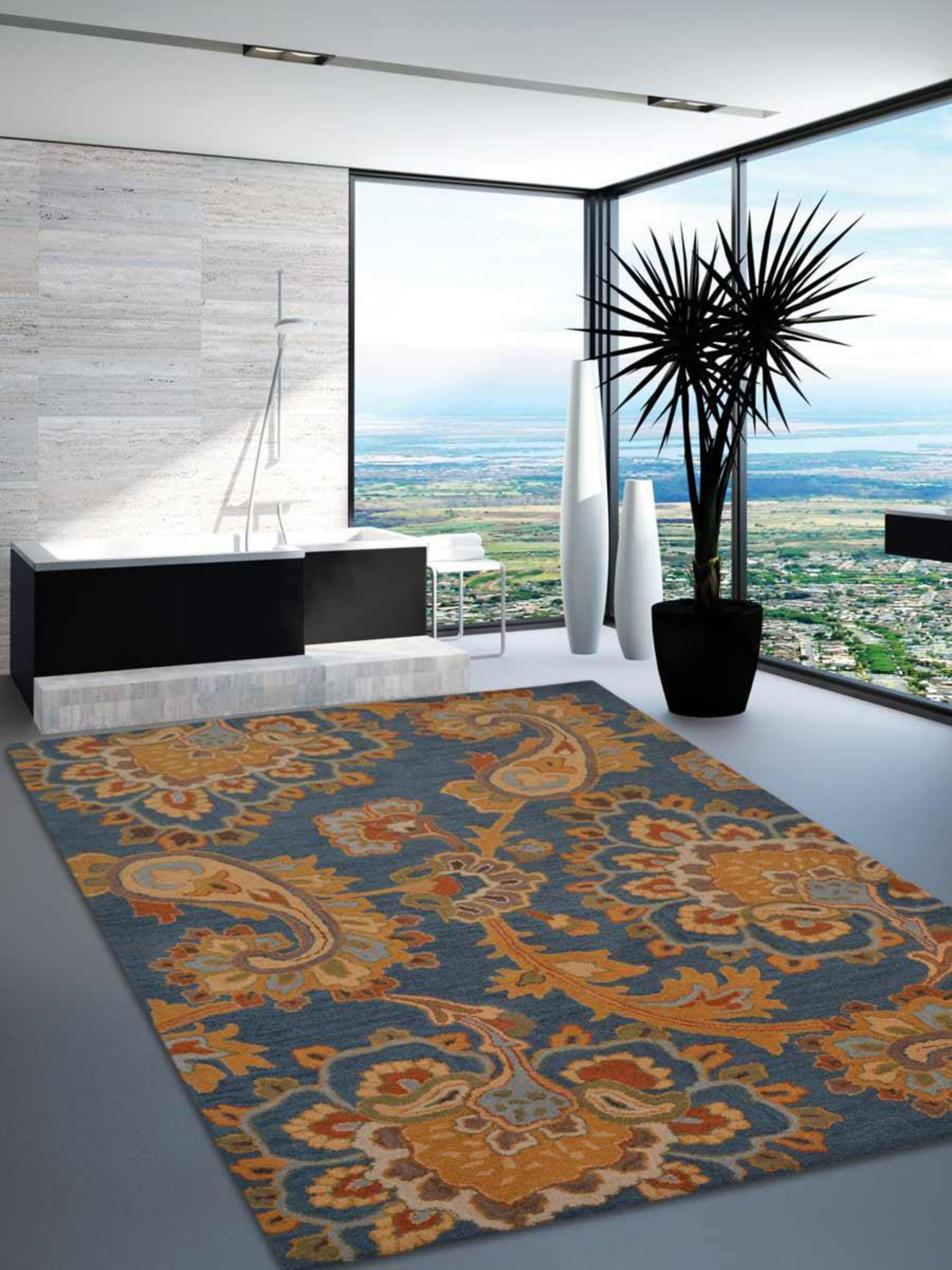 Alcott Hill® Johnsie HAND TUFTED WOOL ECO-FRIENDLY AREA RUGS - Blue ...