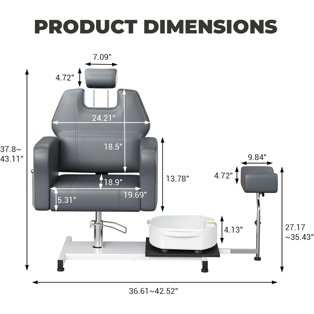 Ebern Designs Height Adjustable 360 Swivel Hydraulic Pedi Chair With ...