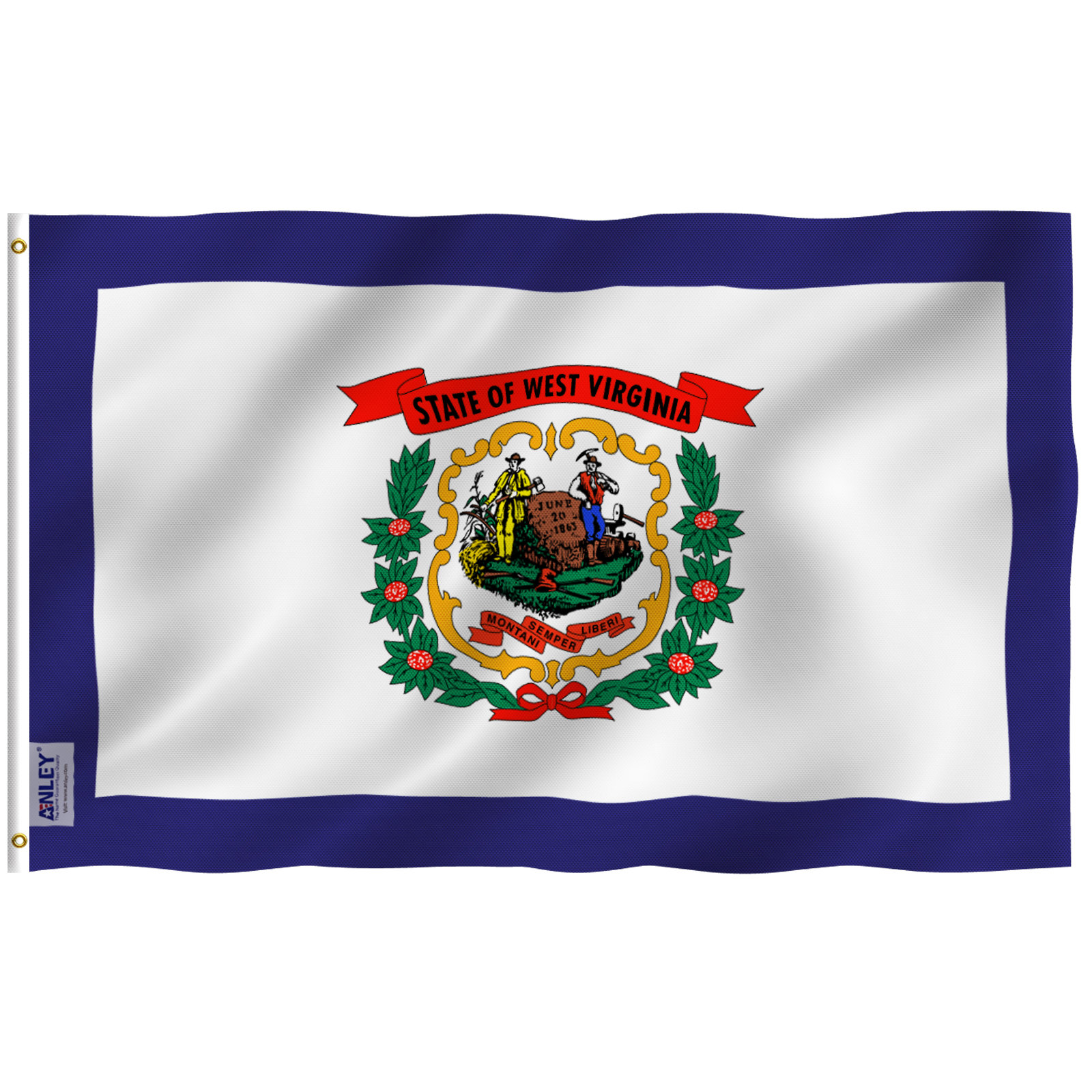 Anley Fly Breeze 3X5 Foot West Virginia State Flag - West Virginia WV ...