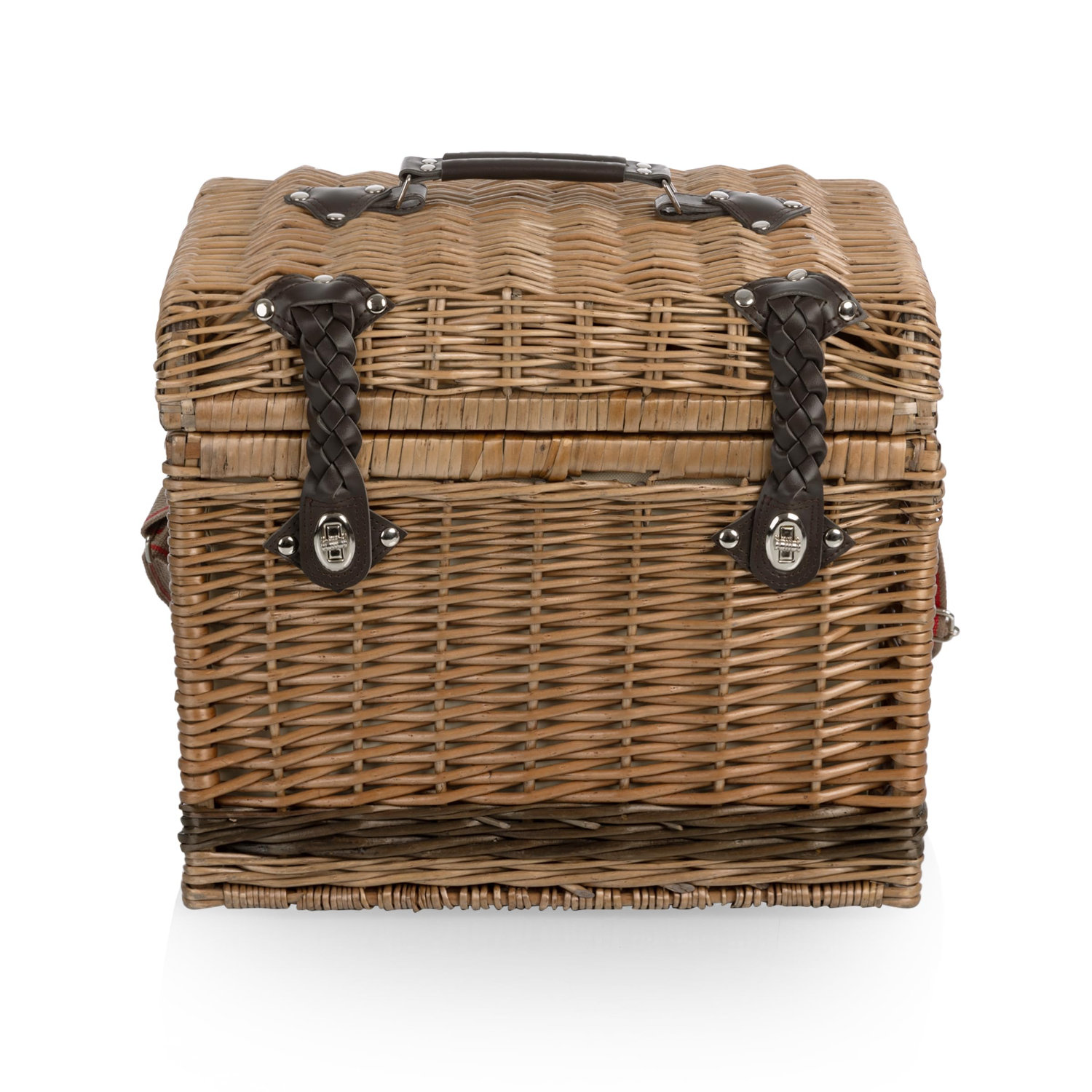 Bayou Breeze Picnic Baskets, Moka Collection - Brown With Beige & Red ...