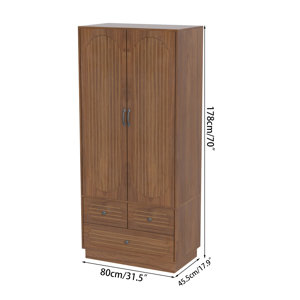 Millwood Pines Armoire Wardrobe Closet, Wardrobe Armoire With 3 Drawers ...