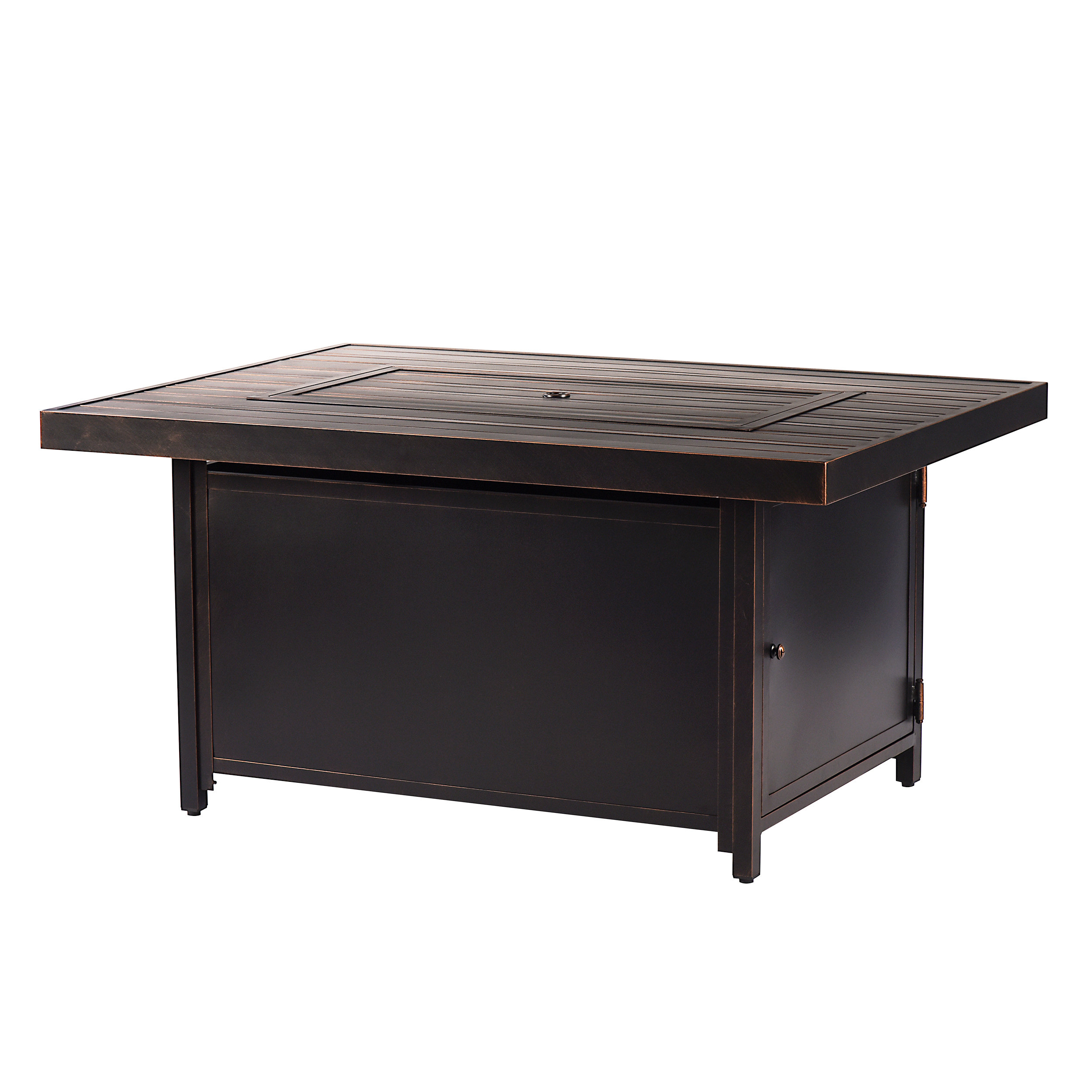 Red Barrel Studio® Carin Rectangular 48 In. X 36 In. Aluminum Propane Fire Pit Table, Glass ...