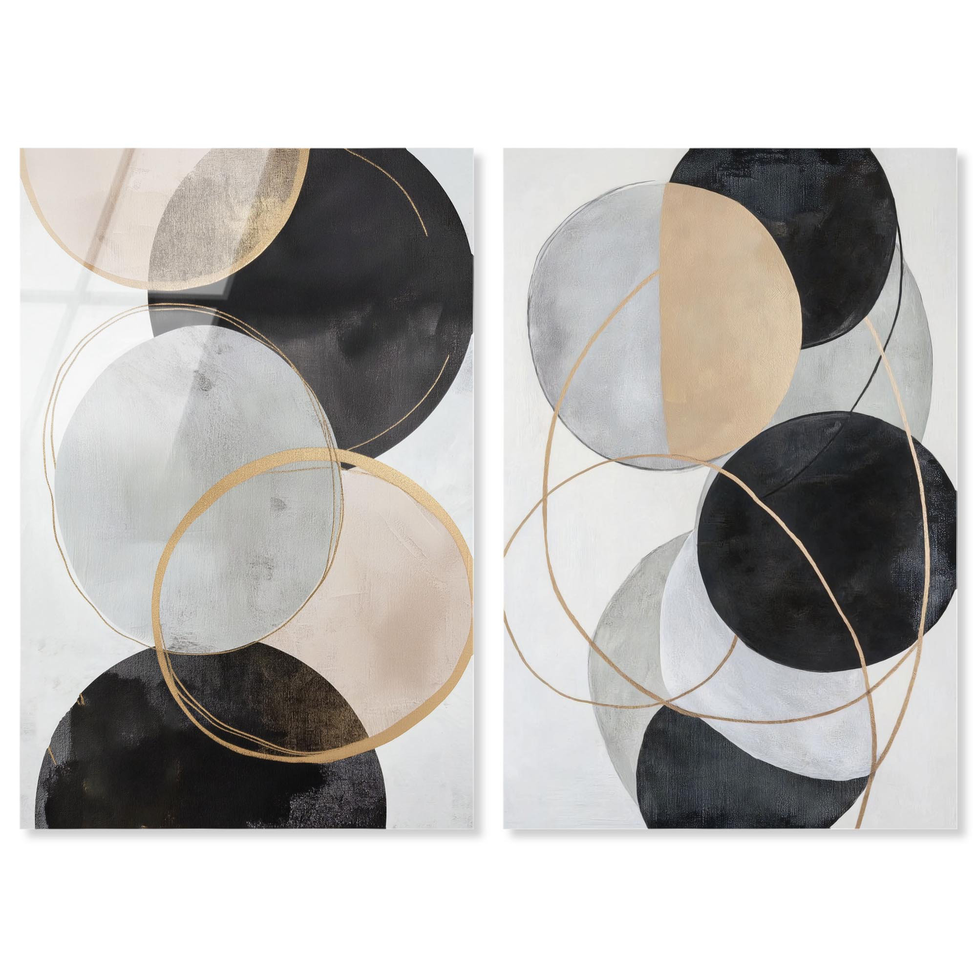 House of Hampton® Gilded Urban Orbits Boho Art 2 Panel Set Acrylic ...