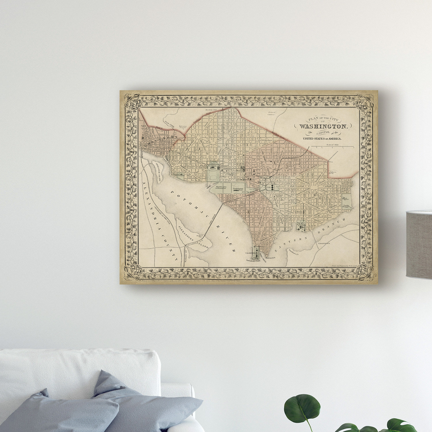 East Urban Home Plan of Washington DC by Mitchell - Drawing Print on ...