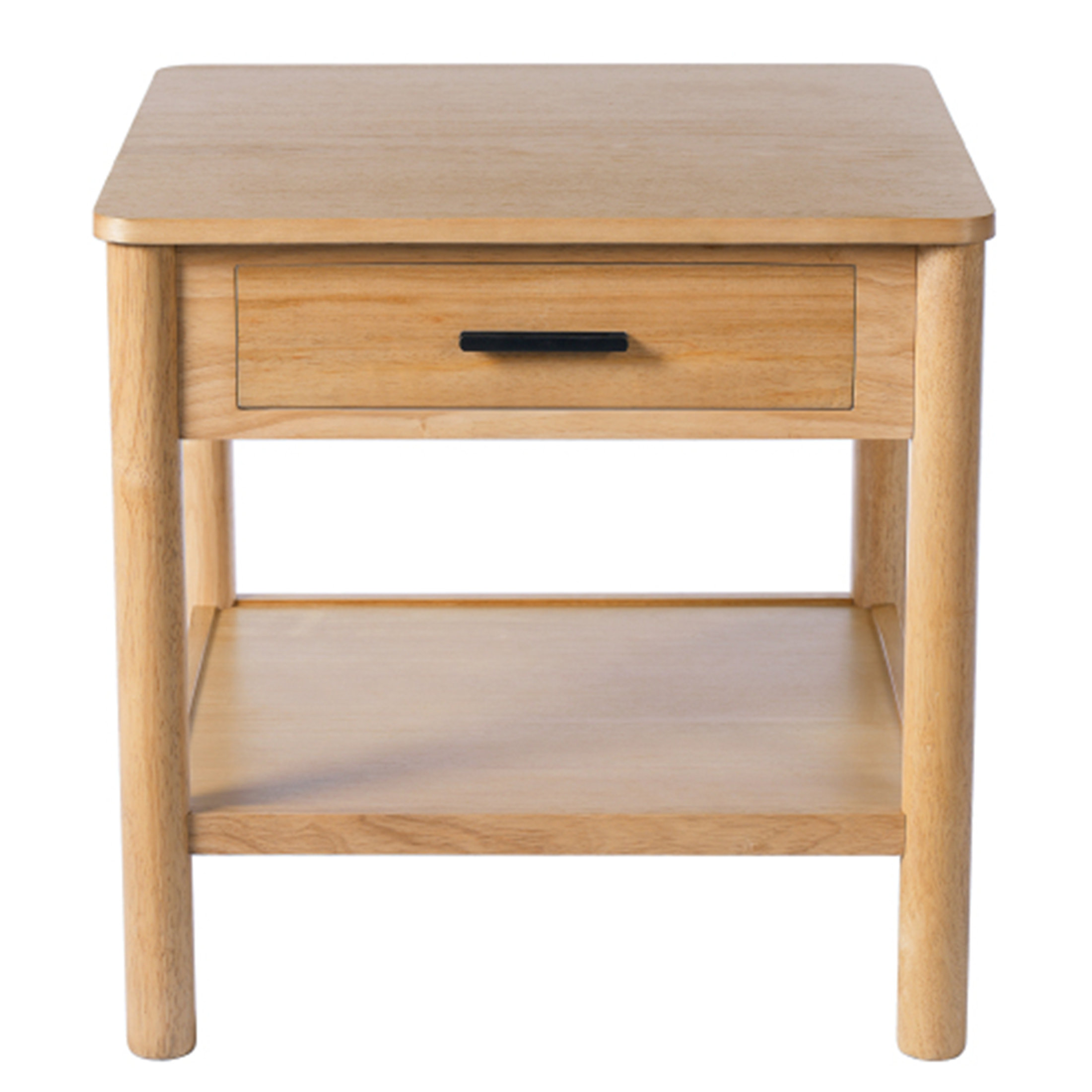Everly Quinn Natural-Colored End Table With 1 Drawer For Versatile Use ...