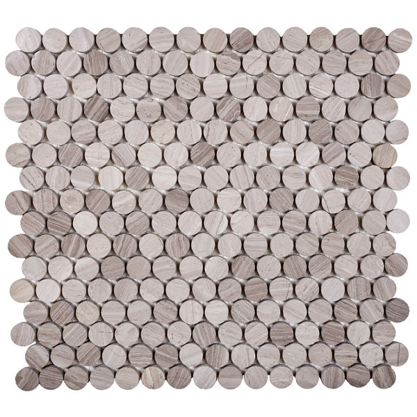 Apollo Tile 12.3" x 11.3" Wood Penny Round Mosaic Wall & Floor Tile ...