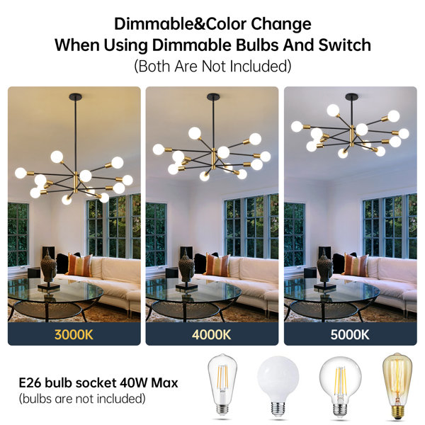 George Oliver Croner 12 - Light Dimmable Sputnik Modern Linear ...