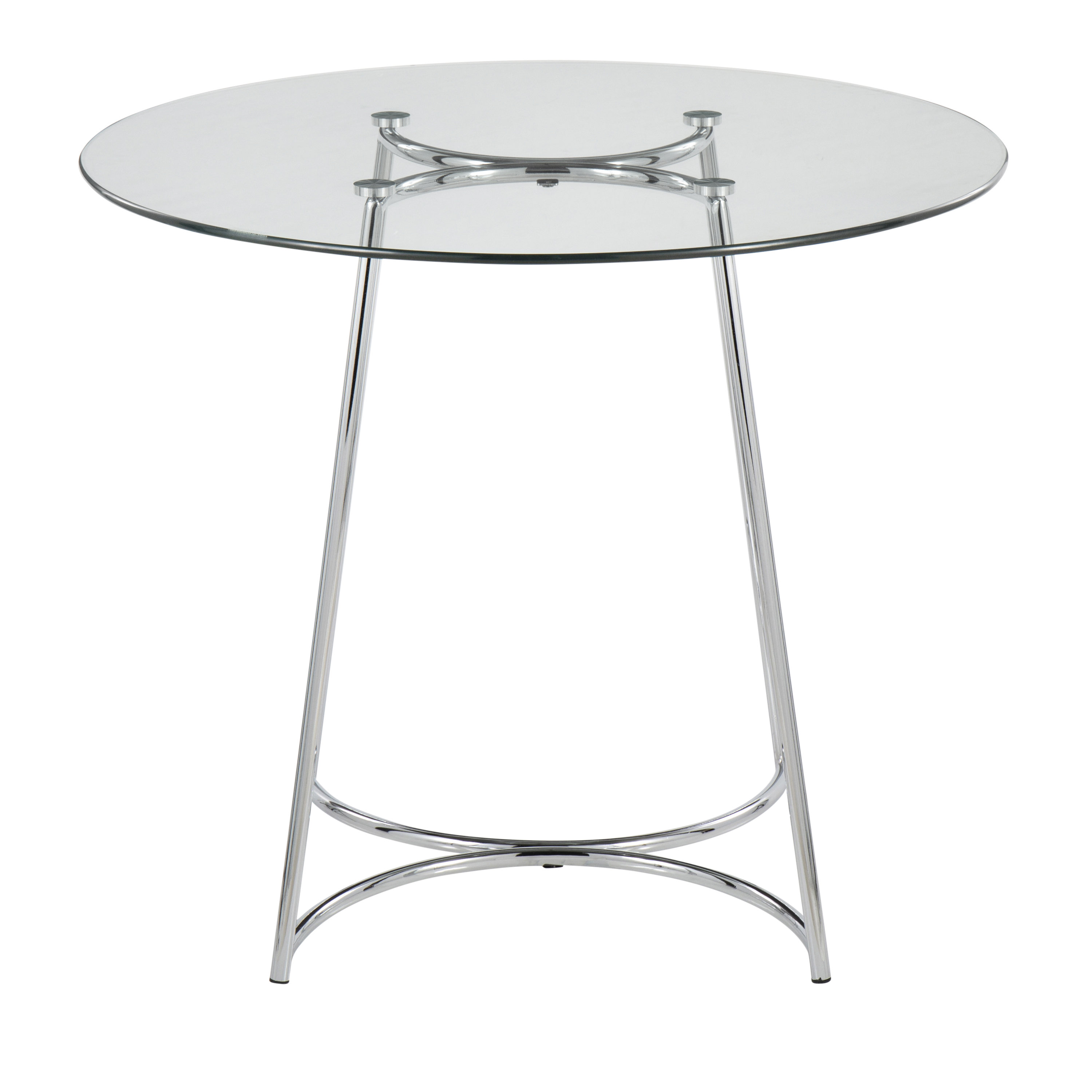 LumiSource Cece Dinette Table In Chrome With Clear Glass Top | Wayfair