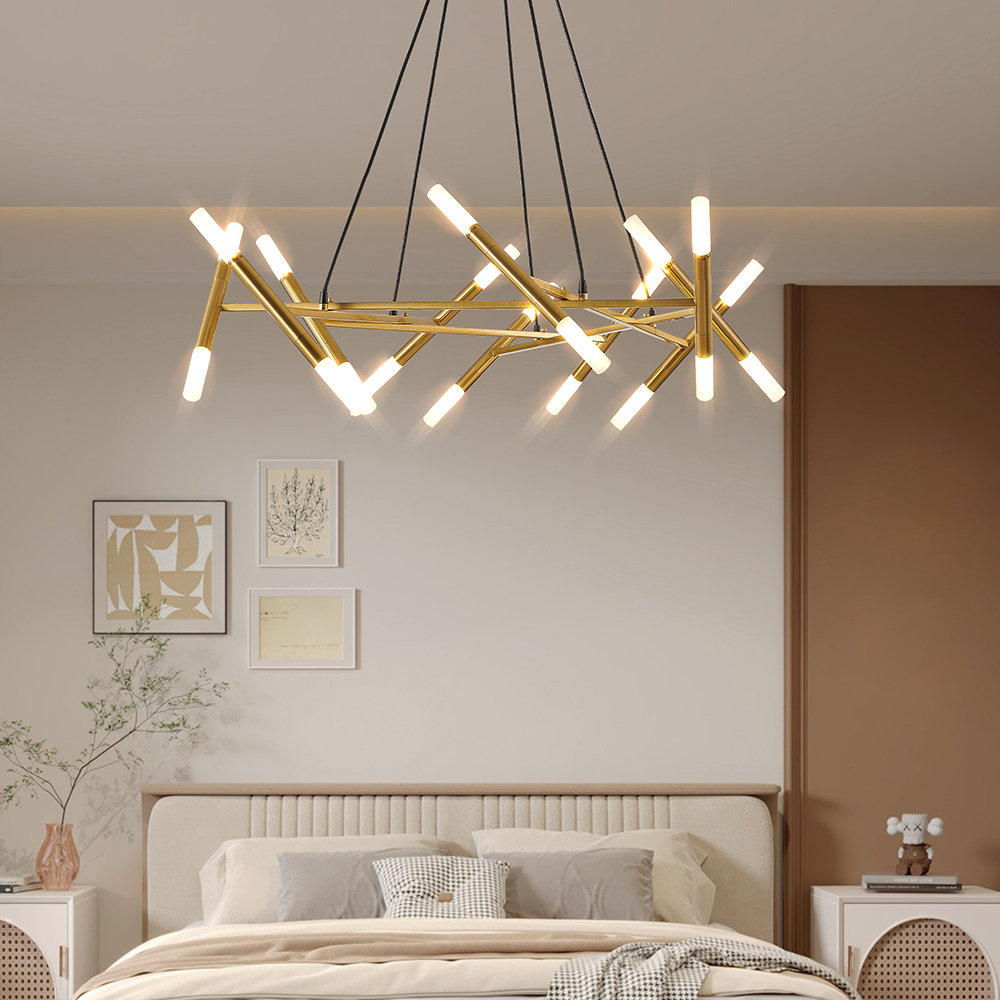 Kleankin 41" Modern Pendant Light Fixture, Tree Branch Design, Frosted ...