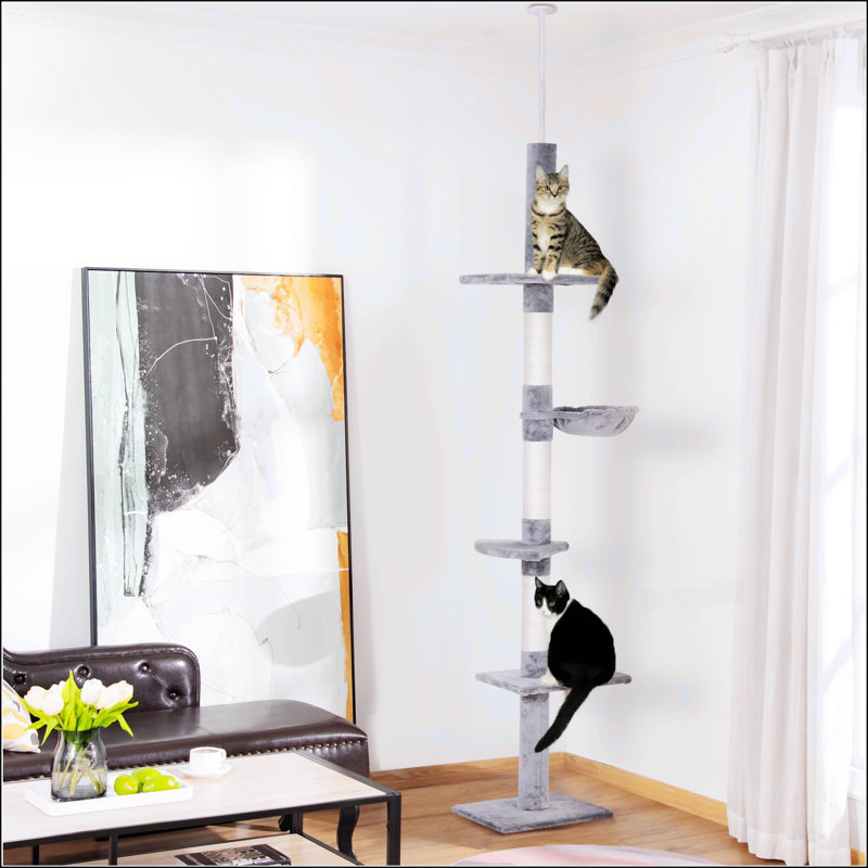 Tucker Murphy Pet™ Adjustable Height Floor-To-Ceiling Vertical Cat Tree ...