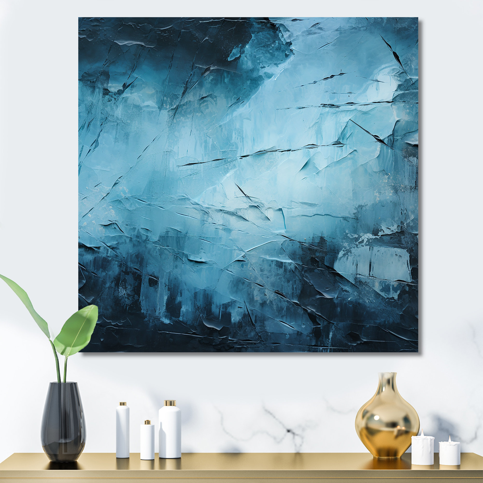 Design Art White And Blue Abstract Element Fight I - Abstract Shapes ...