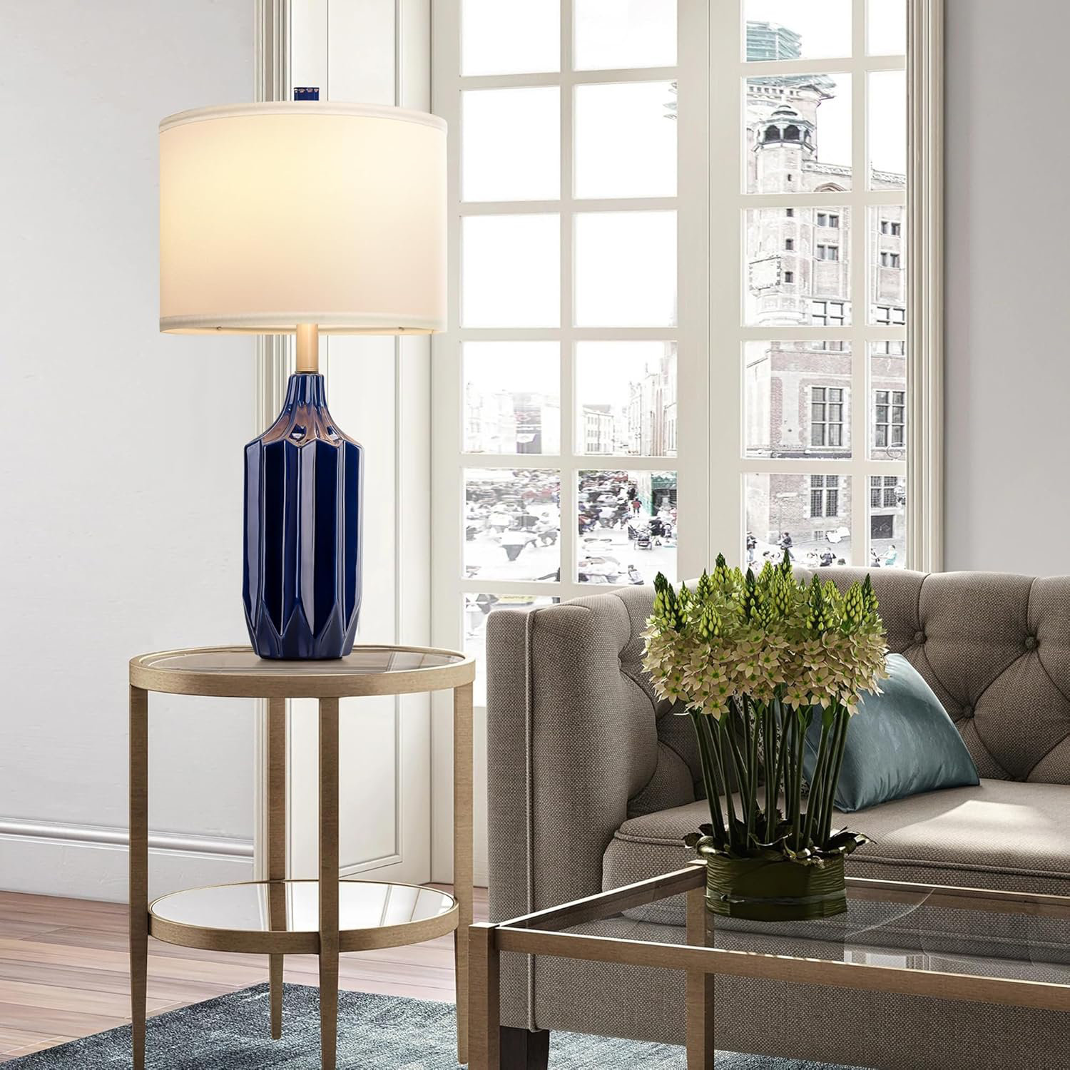 Ivy Bronx Modern Ceramic Table Lamps Set Of 2 With 3-Color Temperature ...