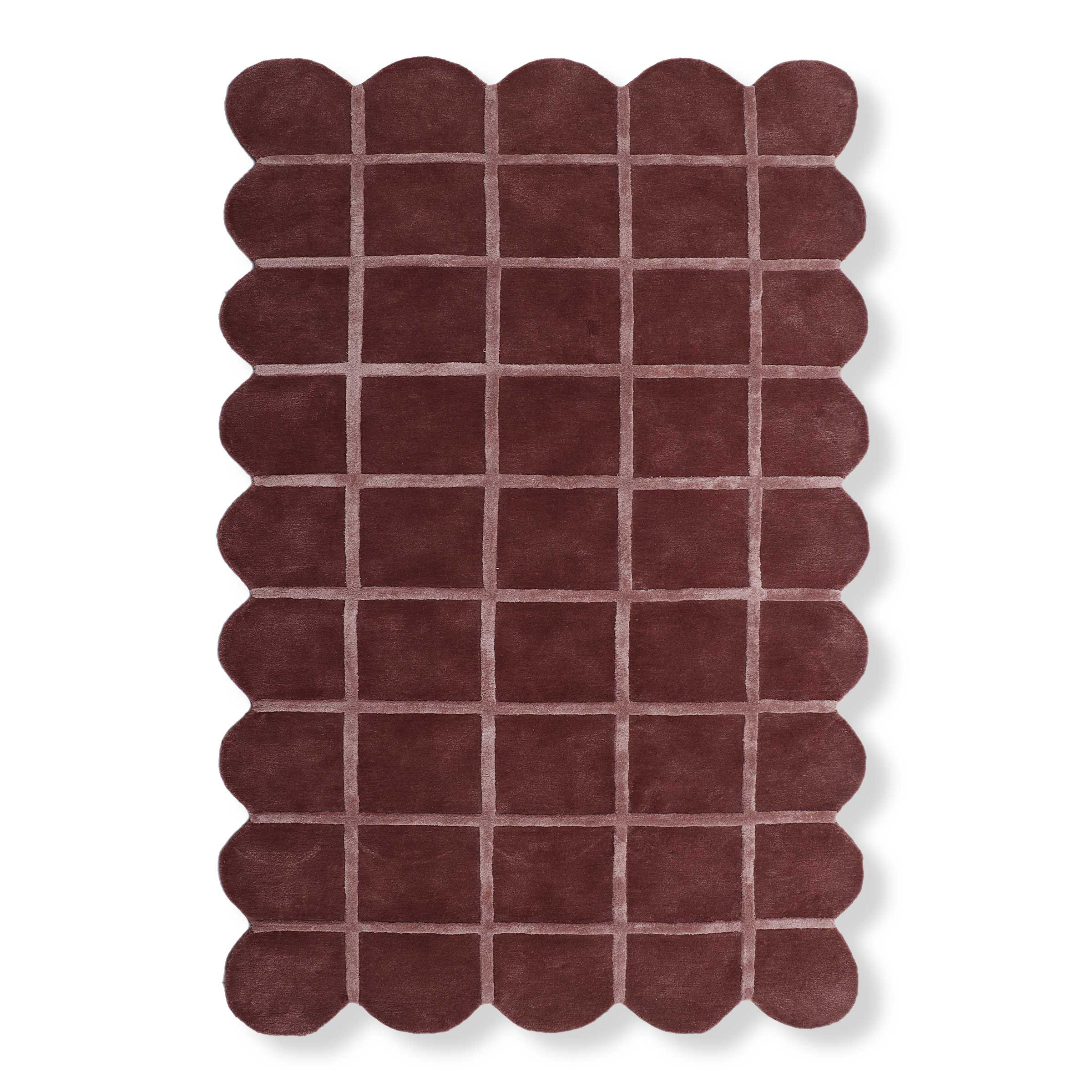 LOOMY Geometric Hand Tufted Area Rug in Red | Perigold