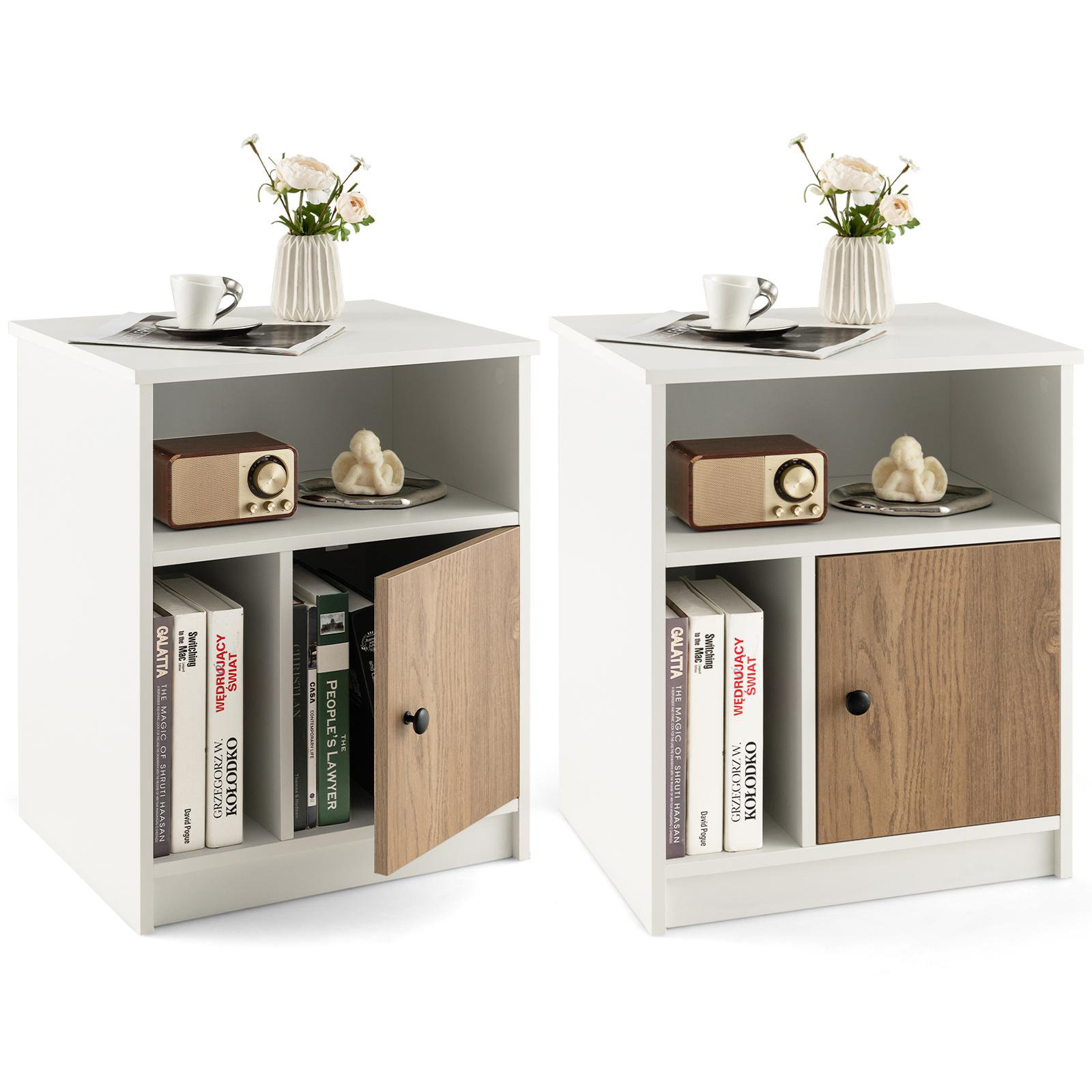 Winston Porter Kaikane Nightstand in White/Brown - Wayfair Canada