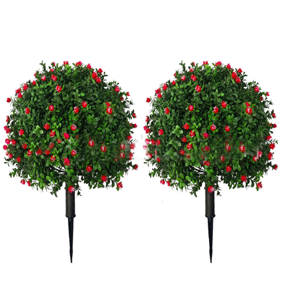 Primrue 2pcs Simulated Boxwood With Safflower Ball Type Ground Planting ...