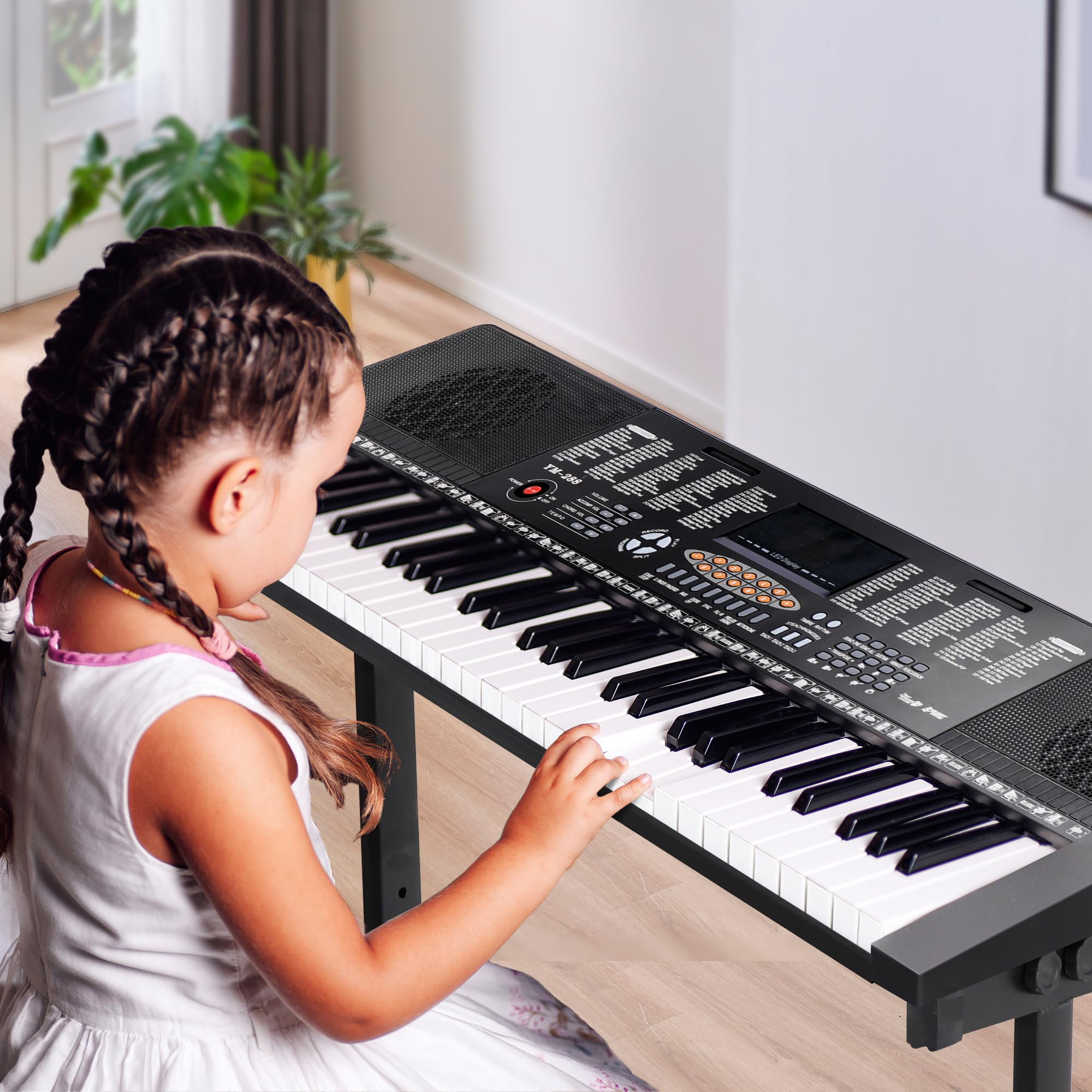 GLOBAL GIRLS LLC 61-Key Portable Electric Keyboard Piano With Built In ...