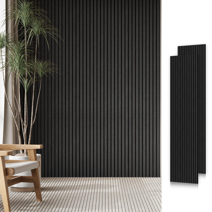 COMFORTHOMI 2pc x94.5" x 12.6" 3D Acoustic/Sound Proof Wood Slat Wall ...