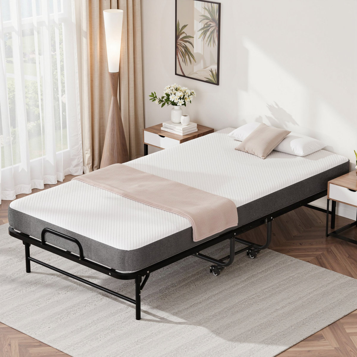 Latitude Run® Folding Bed with Mattress, Folded Bed, Rollaway Bed Guest ...