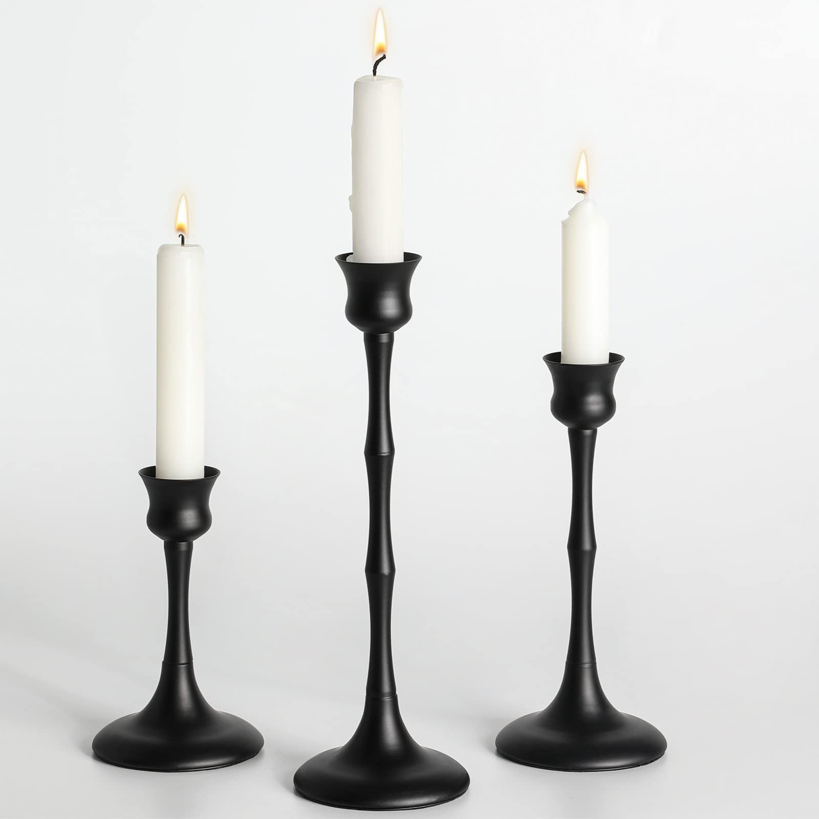 Red Barrel Studio® Candle Stick Candle Holder Set Of 3 Black ...