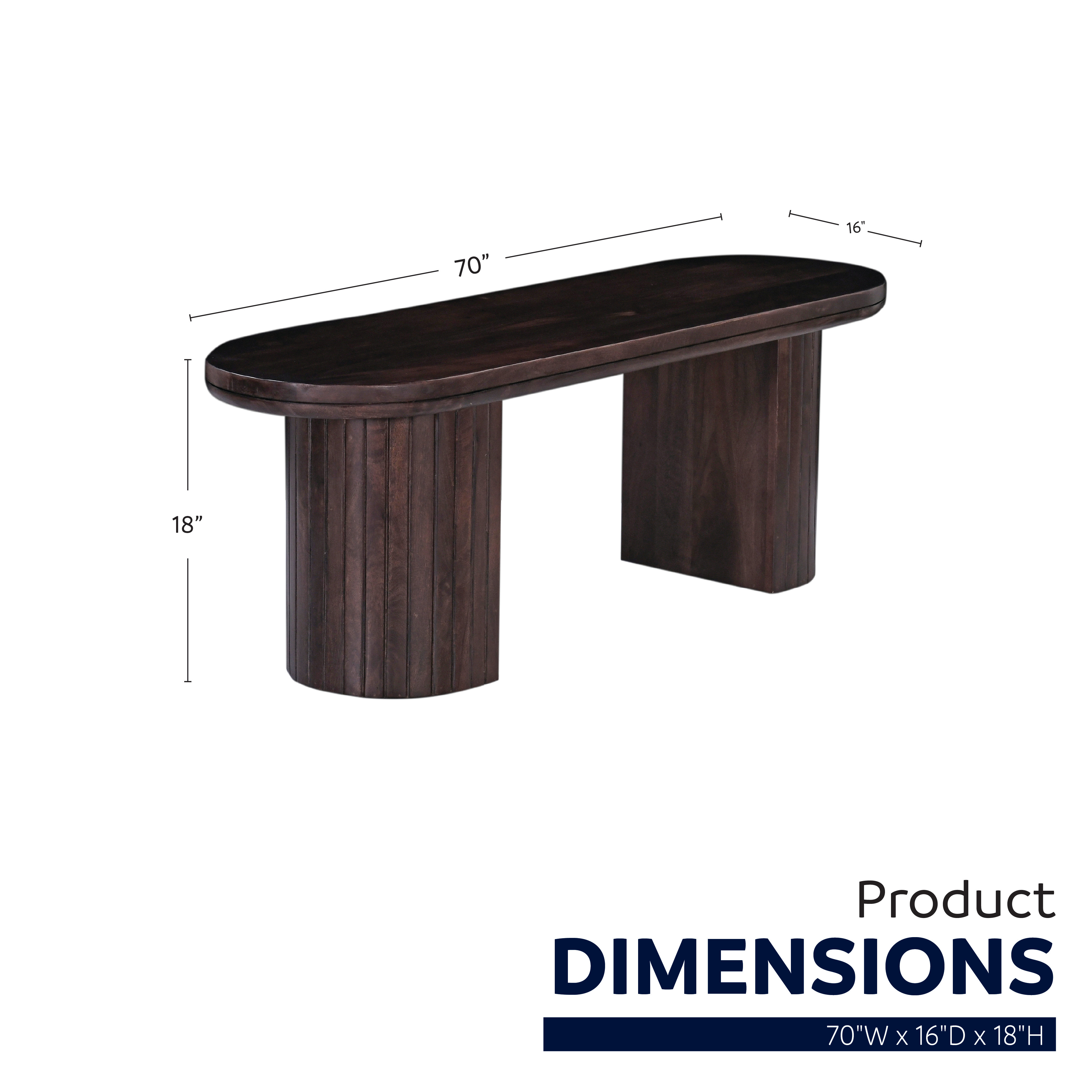 Stearns & Foster Geneva 70 in. Brown Wood Oval Dining Bench | Wayfair