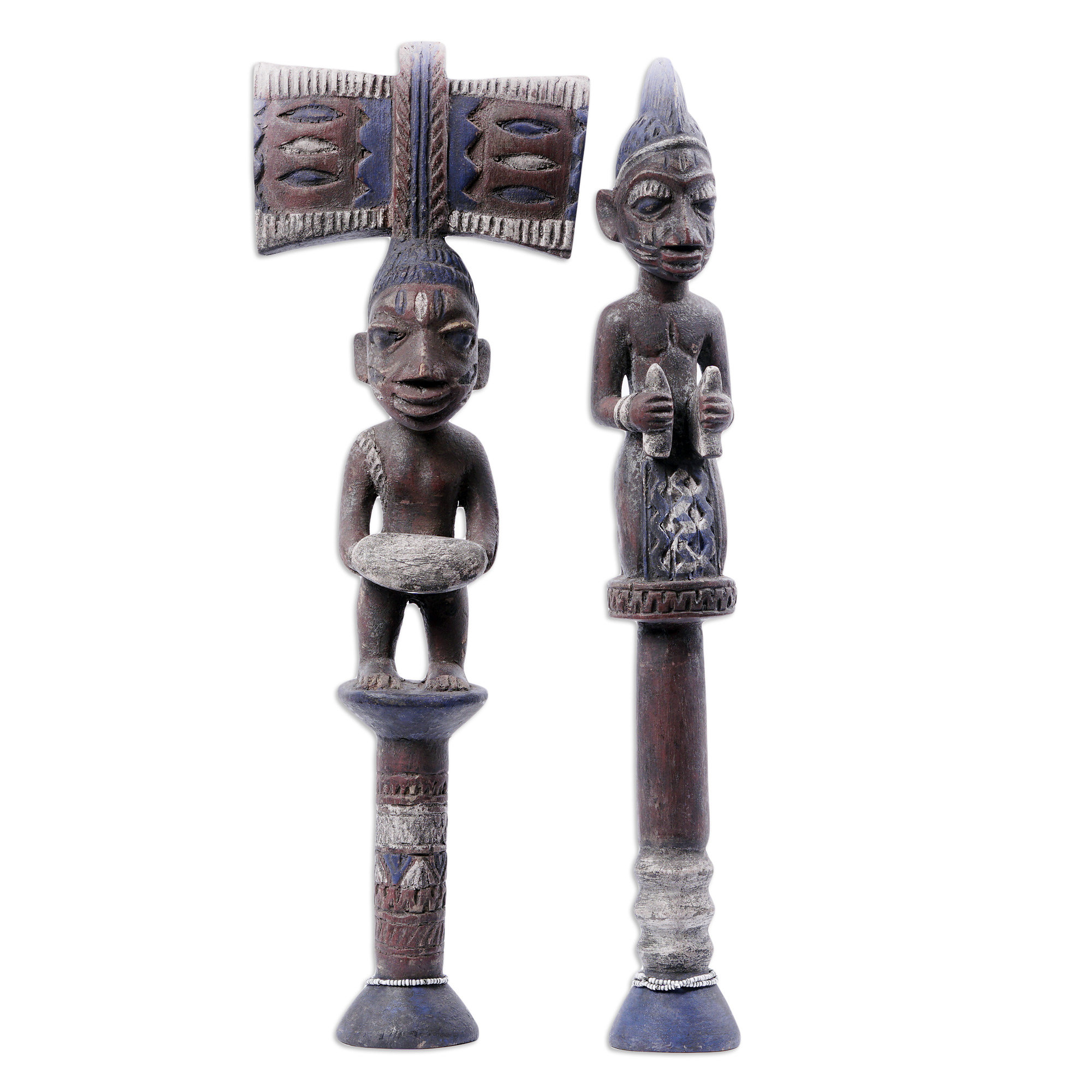 Novica 2 Piece Yoruba Justice Wood Sculpture Set | Perigold