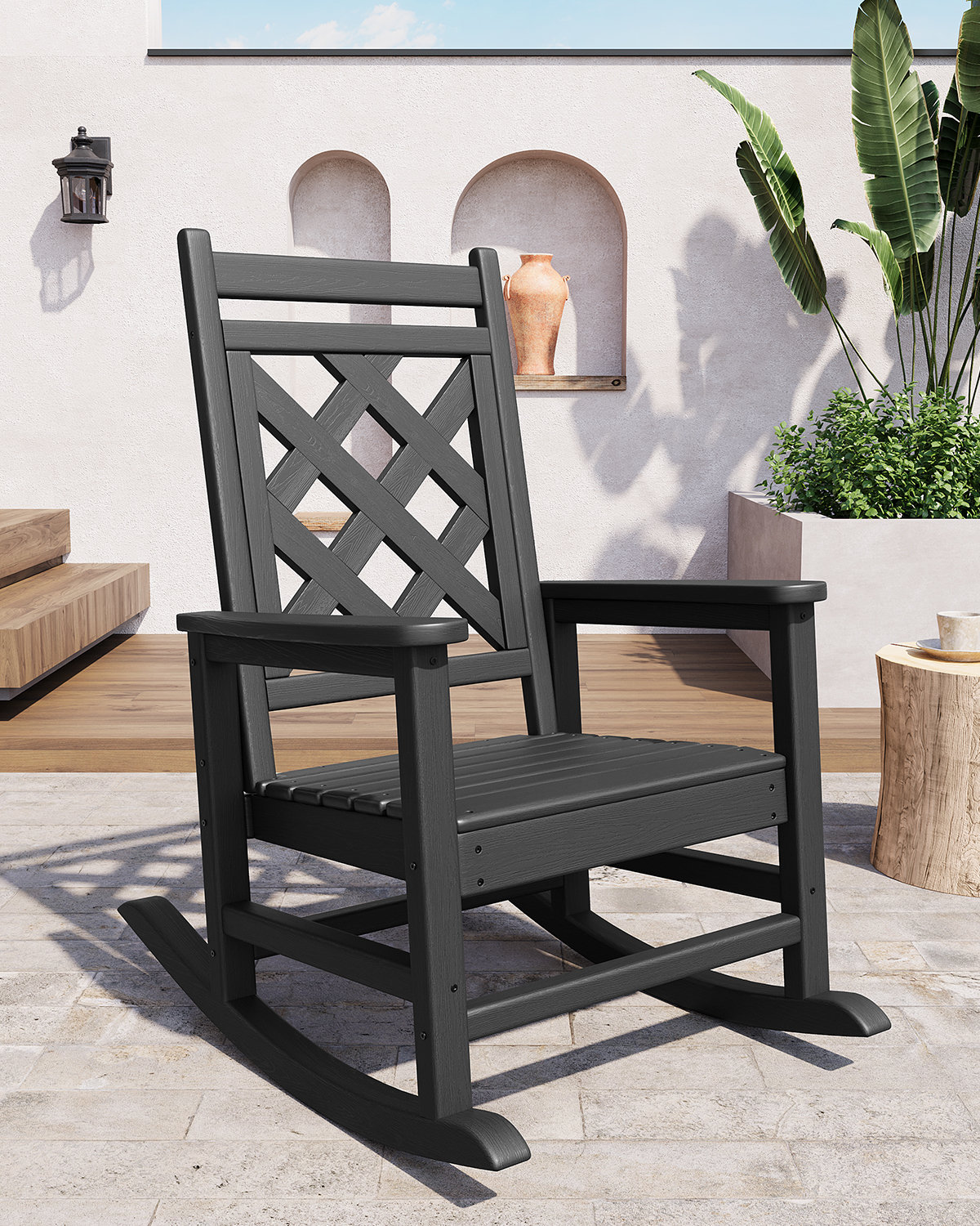 Winston Porter Adirondack Outdoor Poly Lumber Rocking Chair, All ...