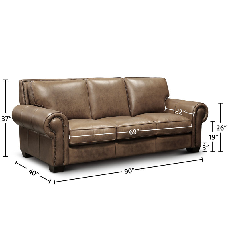 Hello Sofa Home Valencia Top Grain Hand Antiqued Leather Traditional ...