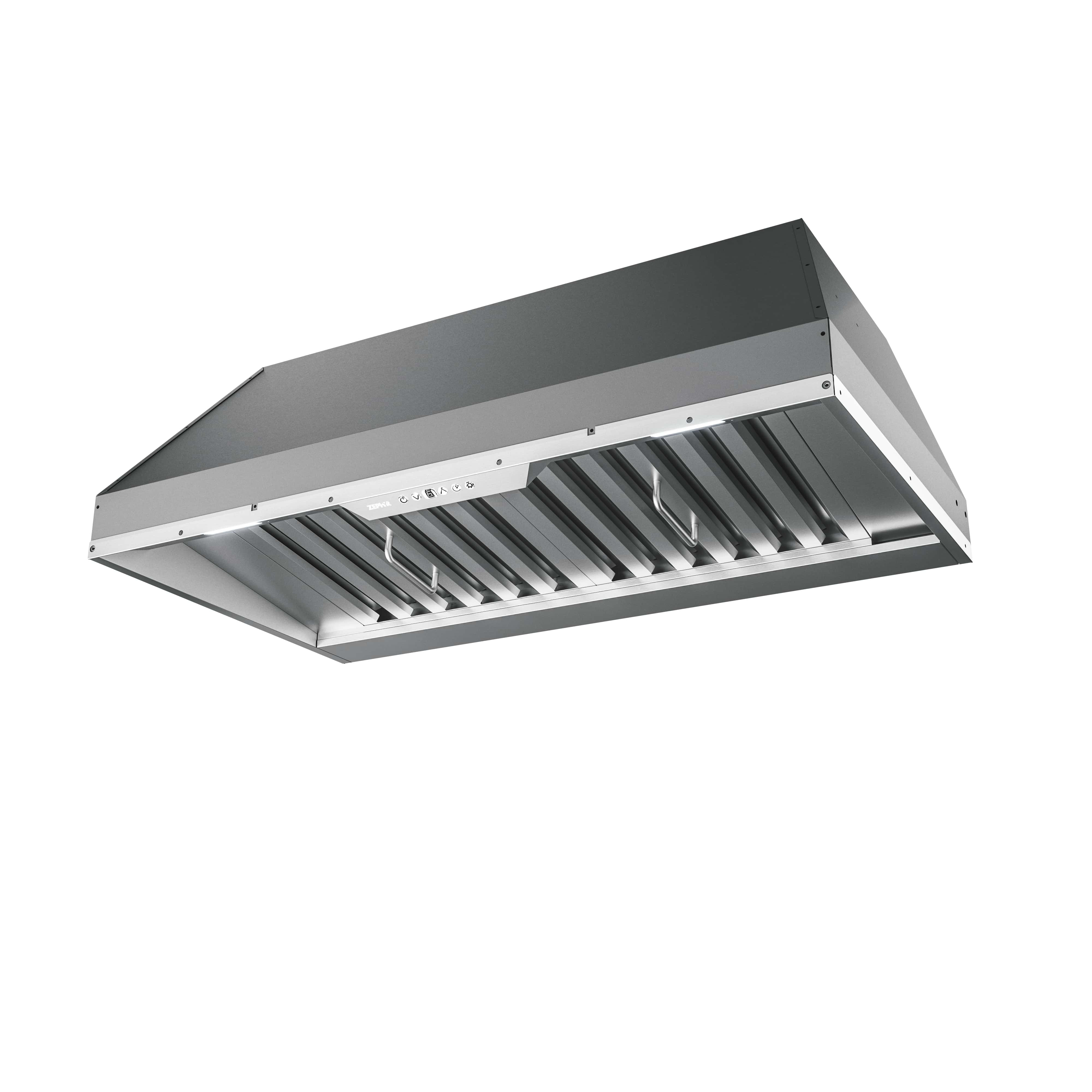 Zephyr Monsoon I 48 in. 1200 CFM Insert Mount Range Hood with LED Light ...