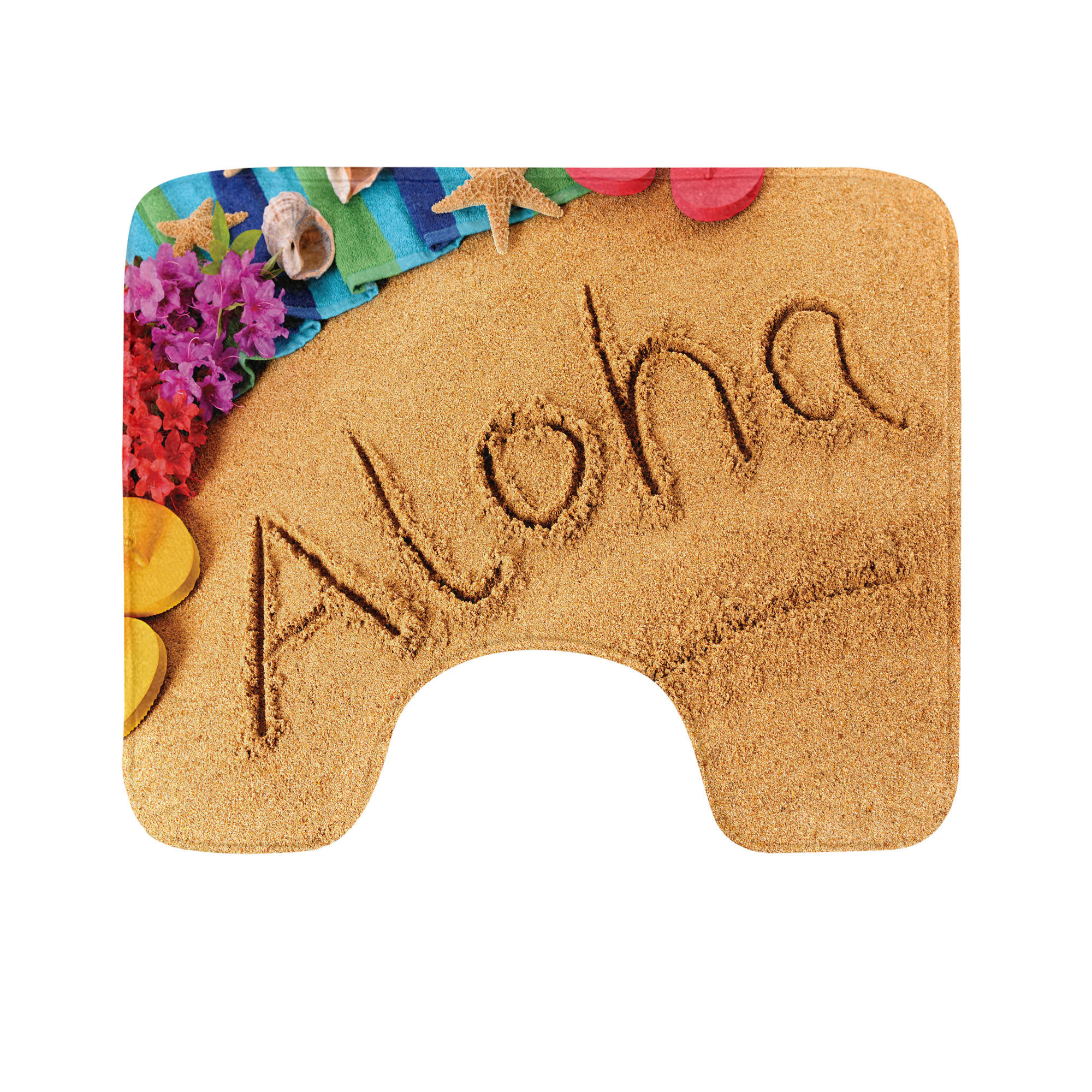 Bay Isle Home™ Aloha Toilet Mat U-Shape Bathroom Rug 20" Brown and Red ...