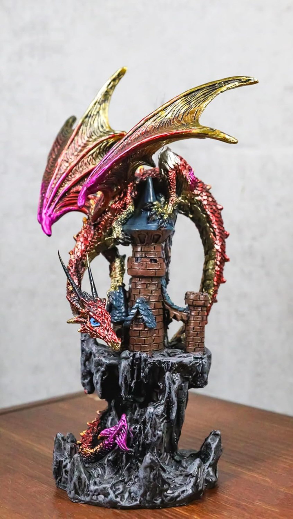 Trinx Sentinel Dragon On Rocky Mountain Top Stonewall Castle Home Decor ...